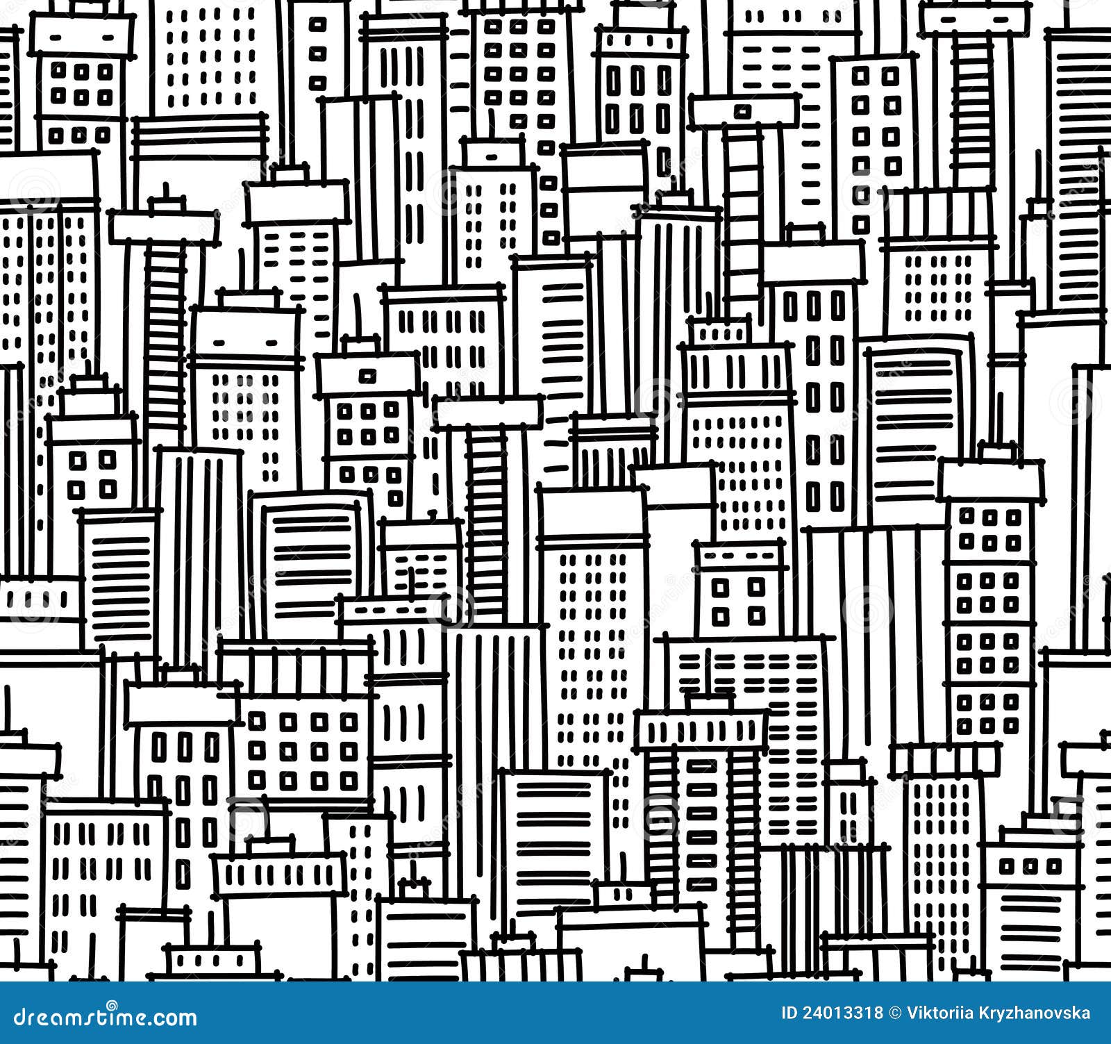 Seamless pattern of city stock vector. Illustration of roof - 24013318