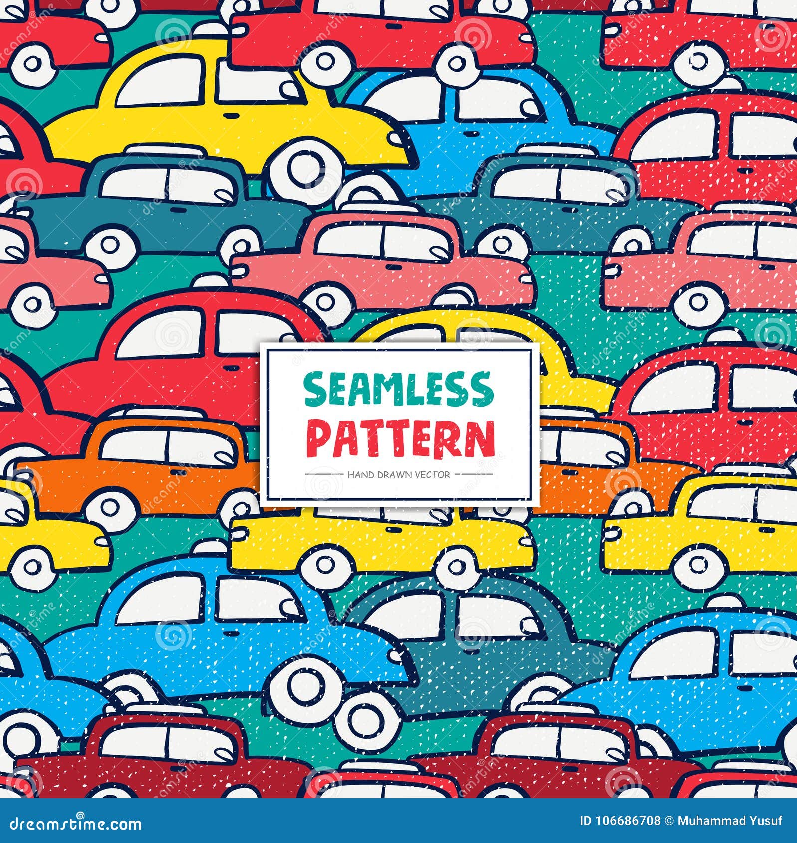 Seamless Pattern with Classic Car Stock Vector - Illustration of ...