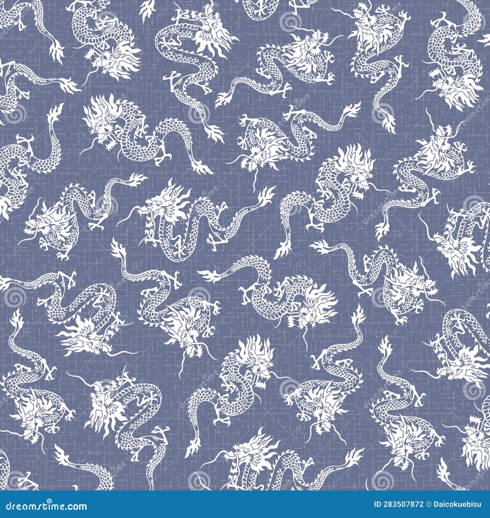 Seamless Pattern with Classic Japanese Dragons, Stock Vector ...