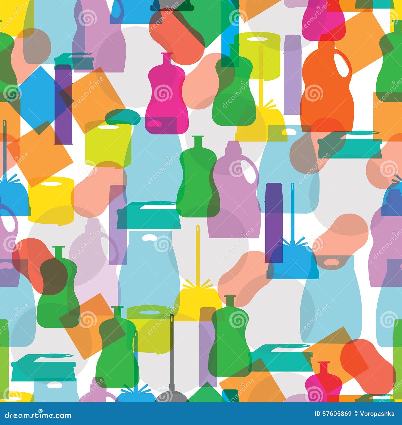 Seamless Pattern of Cleaning Stock Vector - Illustration of cleaner ...