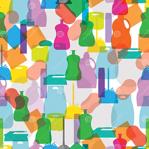 Seamless Pattern of Cleaning Stock Vector - Illustration of cleaner ...