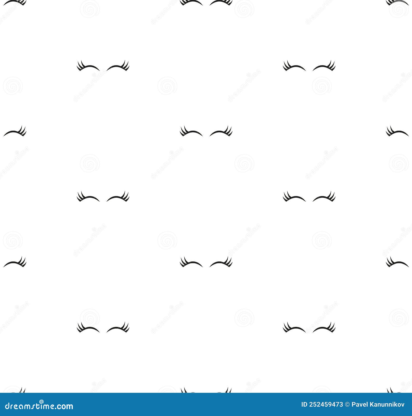 Seamless Pattern with Closed Eyes. Vector Background Stock Vector ...