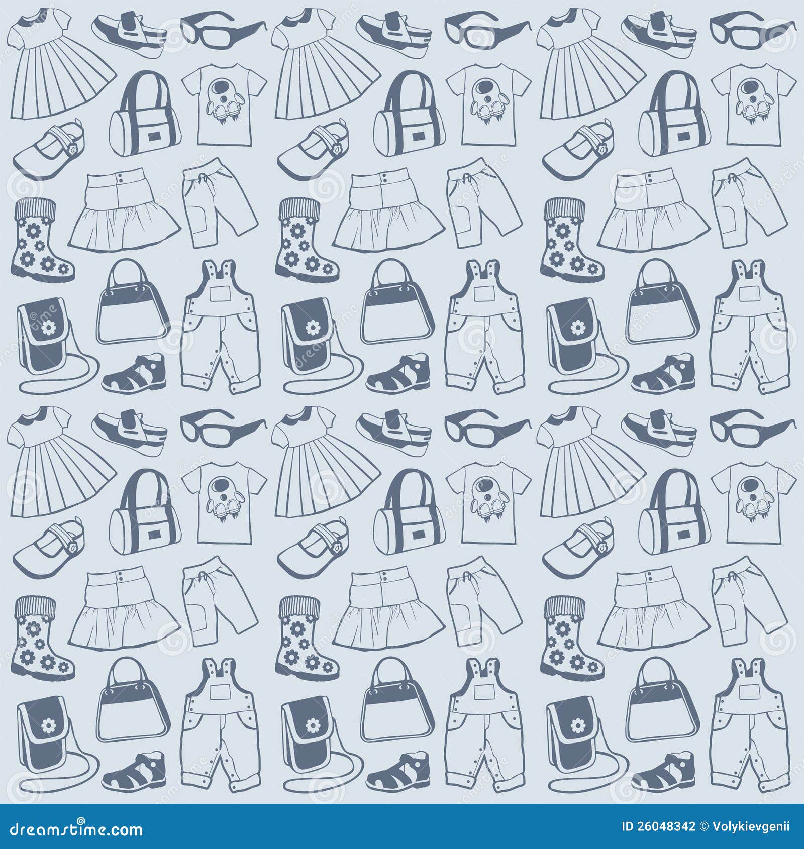 Seamless pattern clothes stock vector. Illustration of painting - 26048342