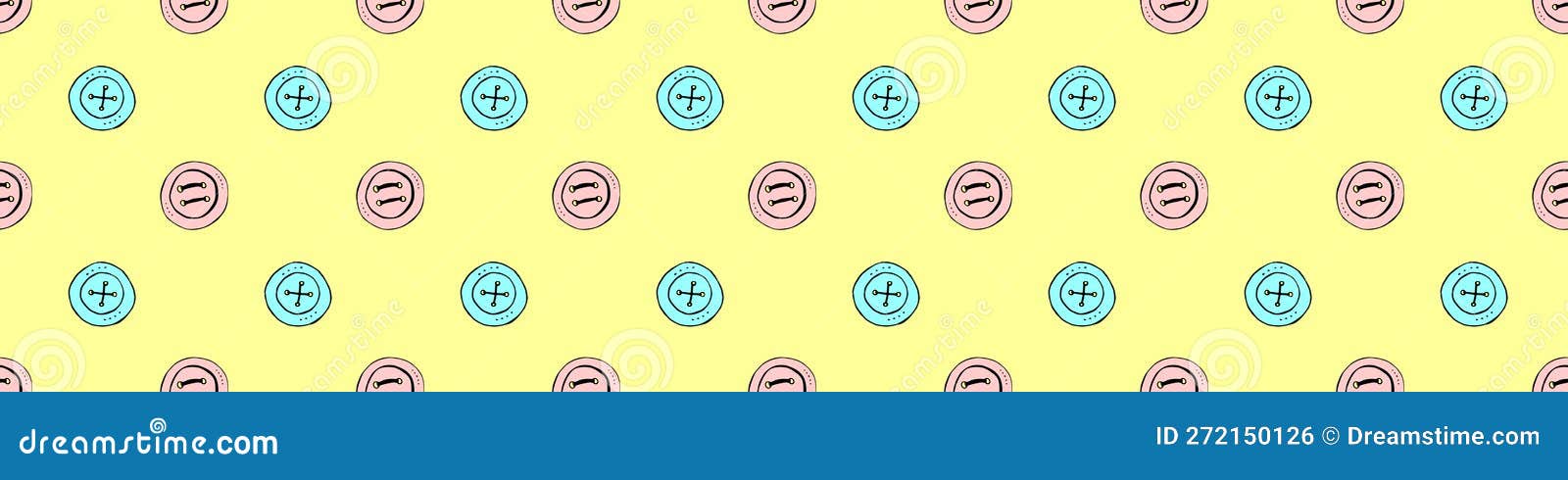 Seamless Pattern with Clothes Button Contour Outline. Simple Abstract ...