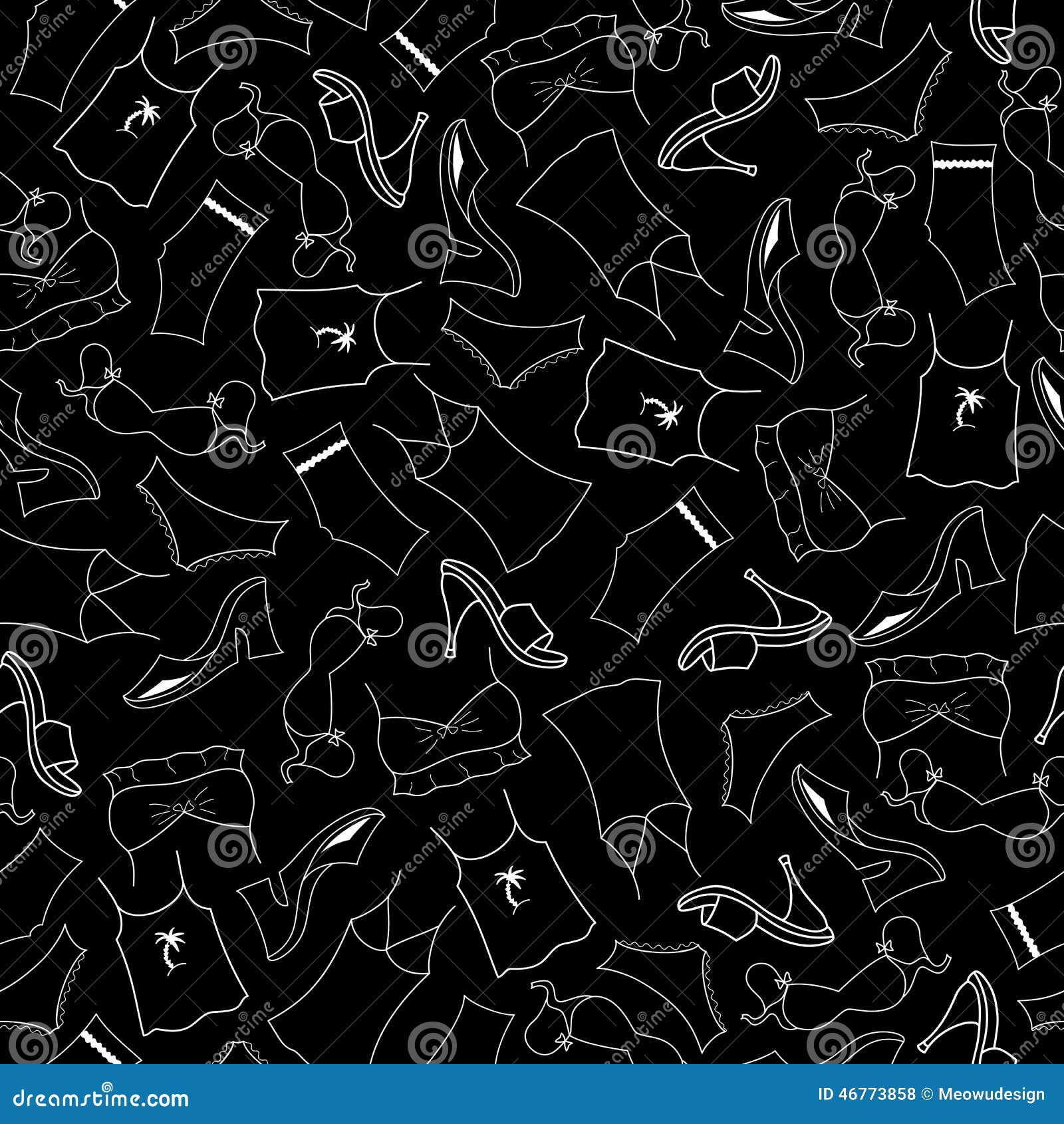 Seamless Pattern Clothes Woman Stock Vector - Illustration of happy ...