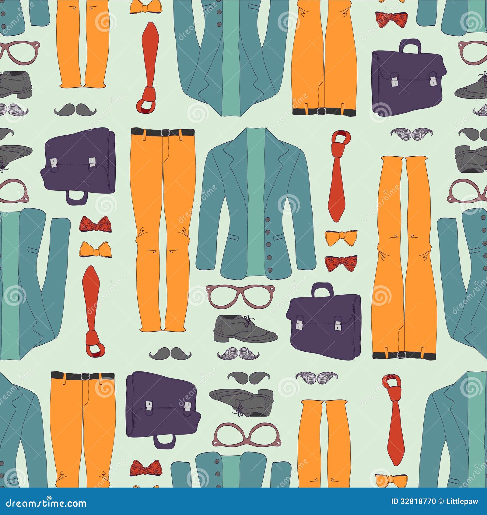 Seamless Pattern with Clothing Stock Vector - Illustration of wallpaper ...