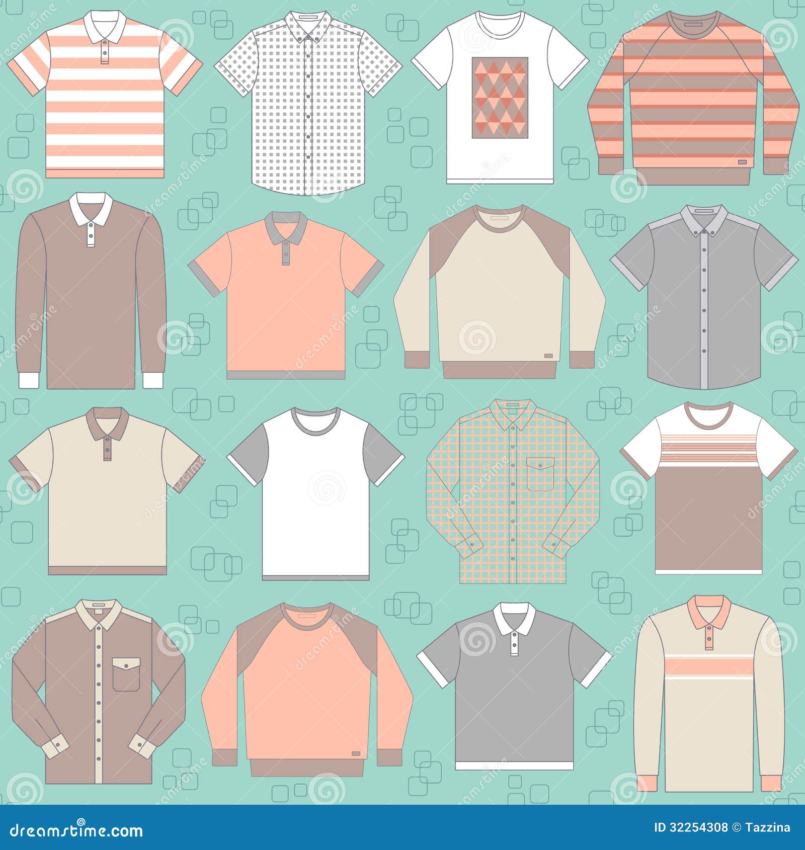 Seamless Pattern with Clothing for Men Stock Vector - Illustration of ...