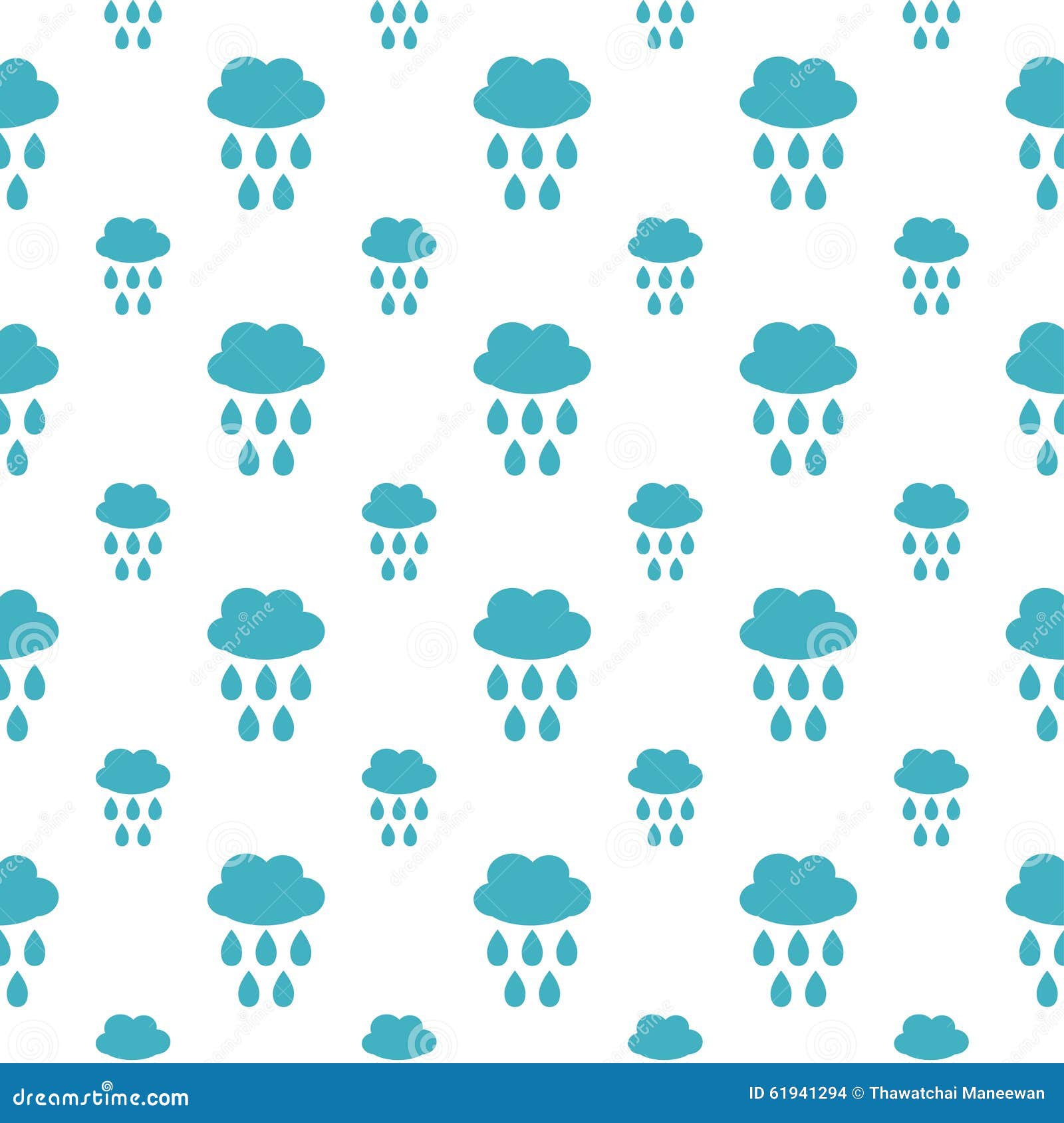 Seamless Pattern with Cloud and Water Drop Stock Vector - Illustration ...