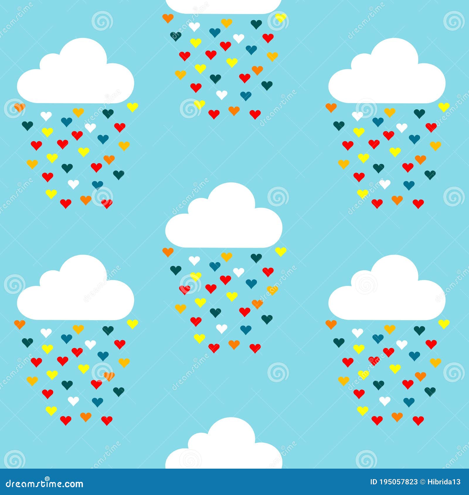 Colored Hearts For T-shirt Template Illustration | CartoonDealer.com ...