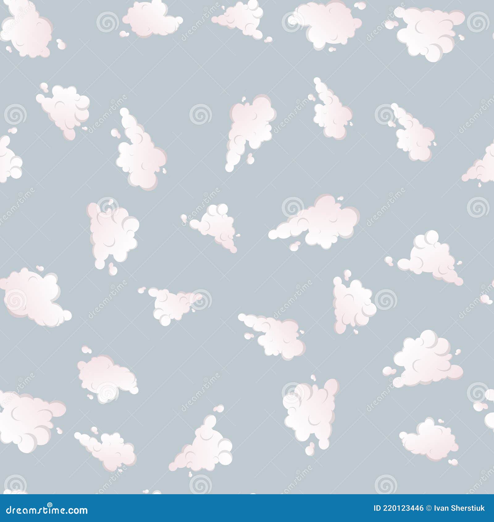 Seamless Pattern with Clouds. Good for Clothing and Textiles. Vector ...