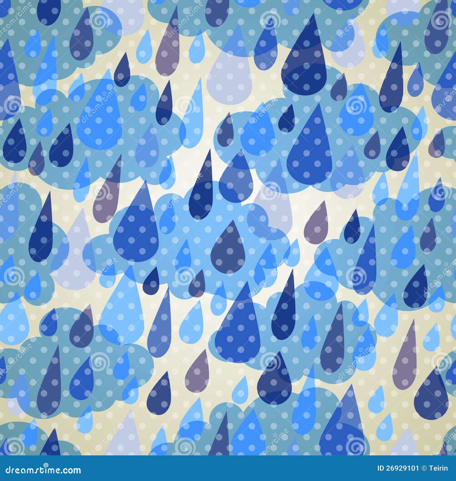 Seamless Pattern with Clouds and Rain with Dots Stock Vector ...