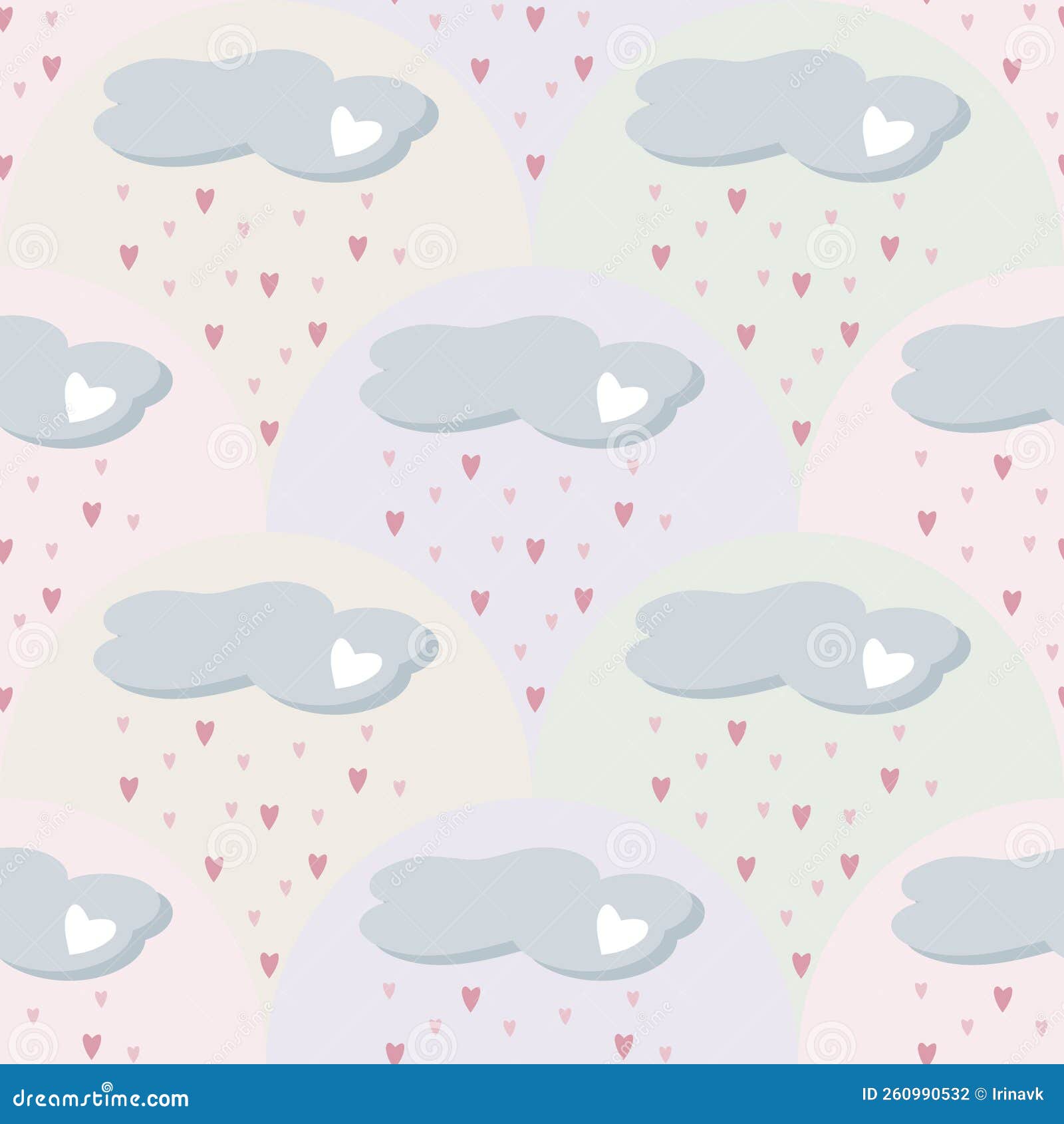 Seamless Pattern with Clouds and Rain Vector Stock Vector ...
