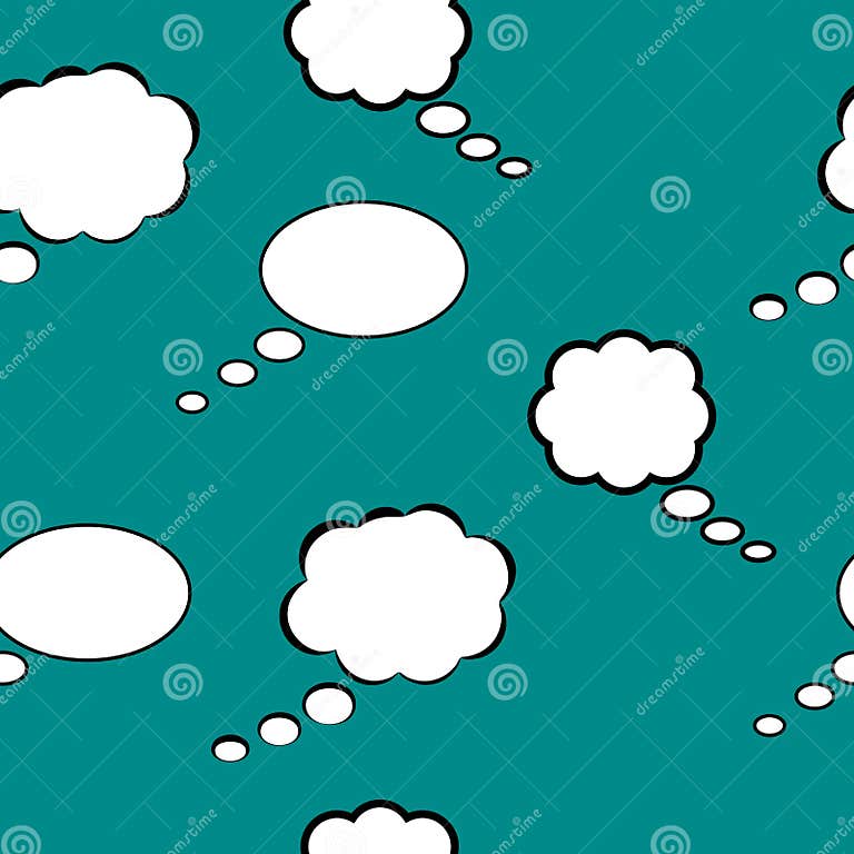 Seamless Pattern of Clouds of Thoughts of Different Shapes Stock Vector ...