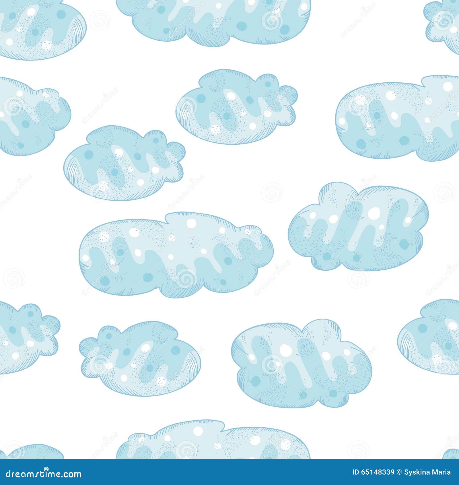 Seamless Pattern with Clouds. Stock Vector - Illustration of pattern ...