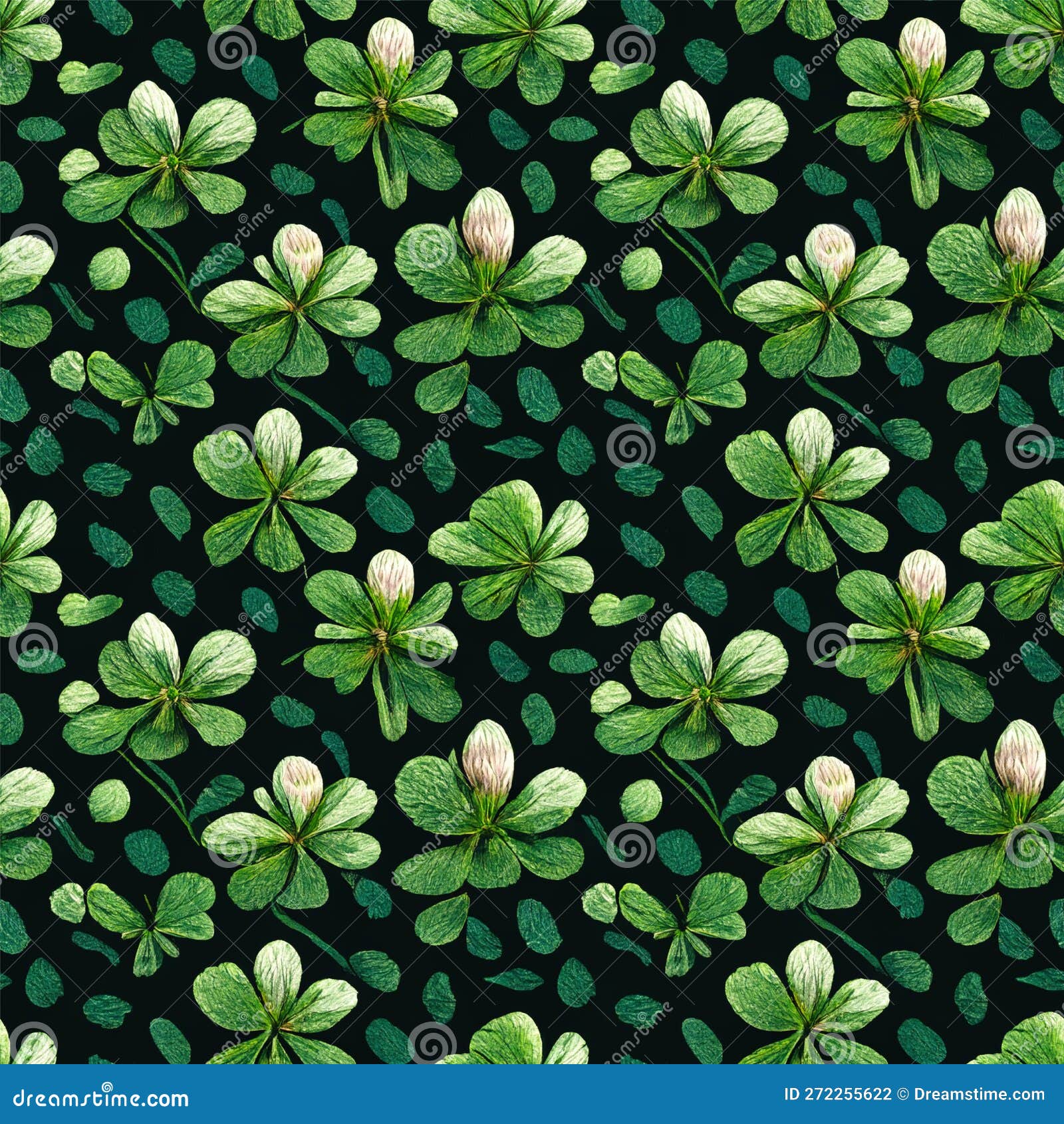 Seamless Pattern with Clover, Generative AI Stock Illustration ...