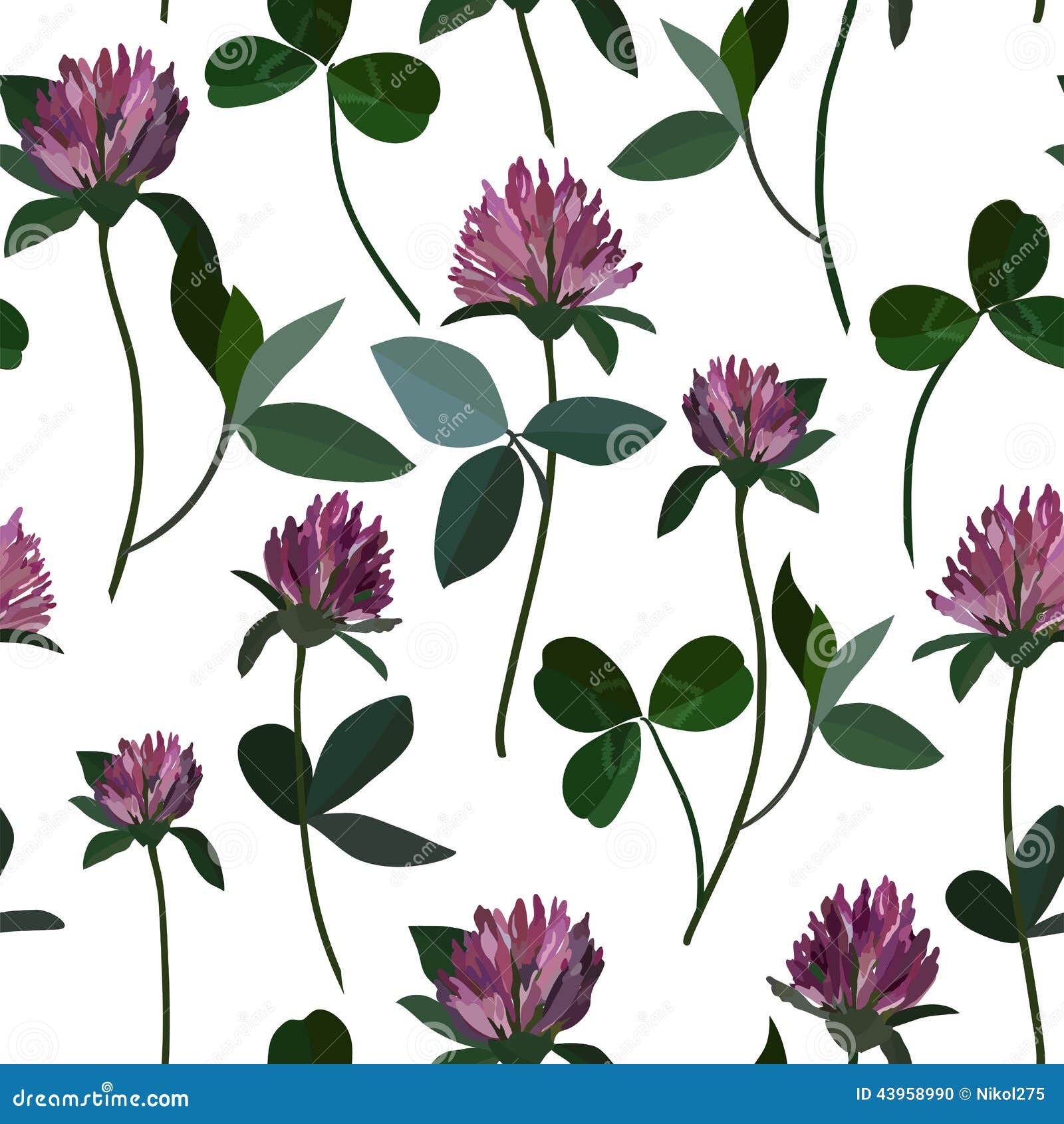 Seamless pattern clover stock vector. Illustration of love - 43958990