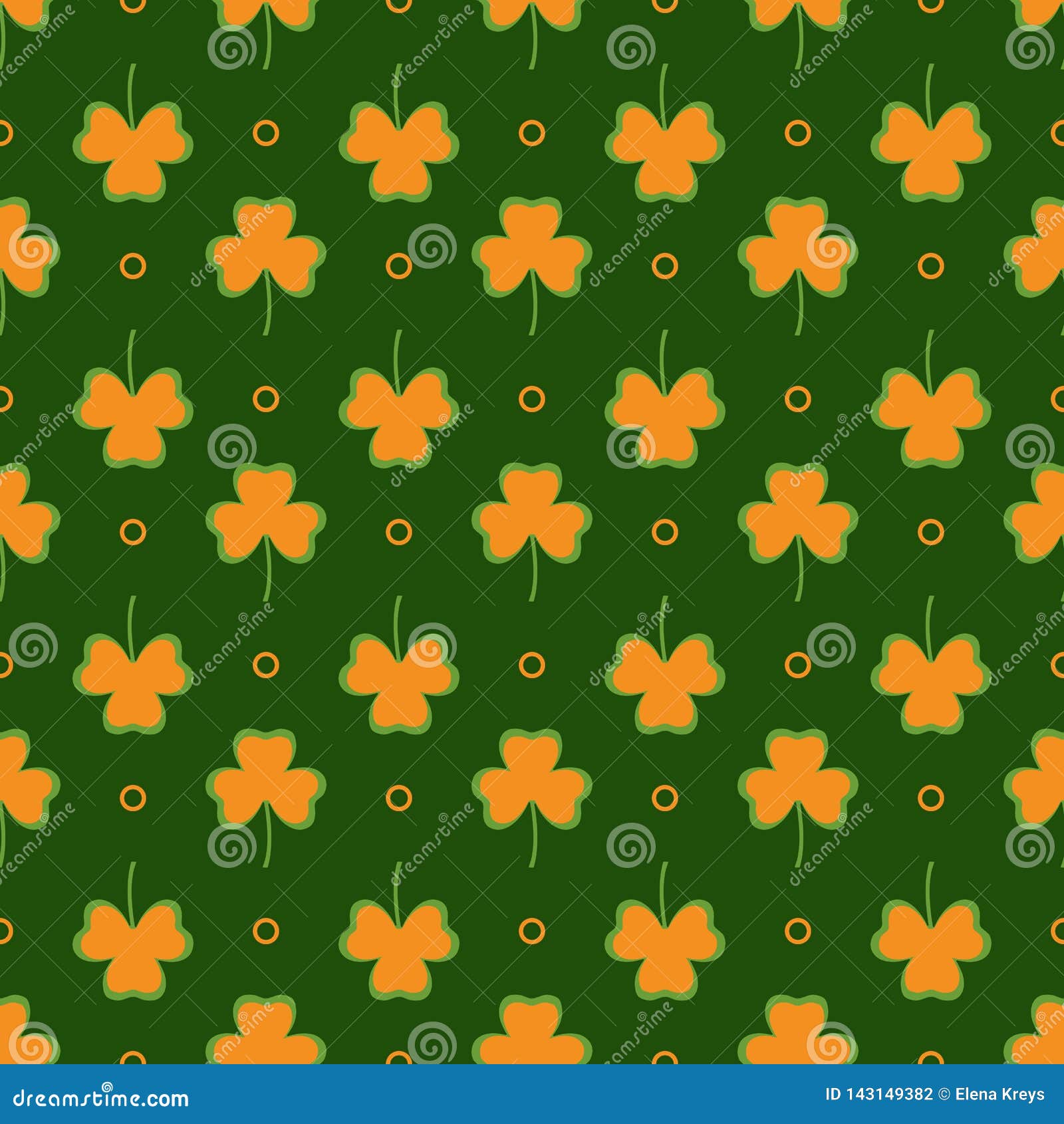 Seamless Pattern Clover Leaves St Patrick S Day Stock Vector