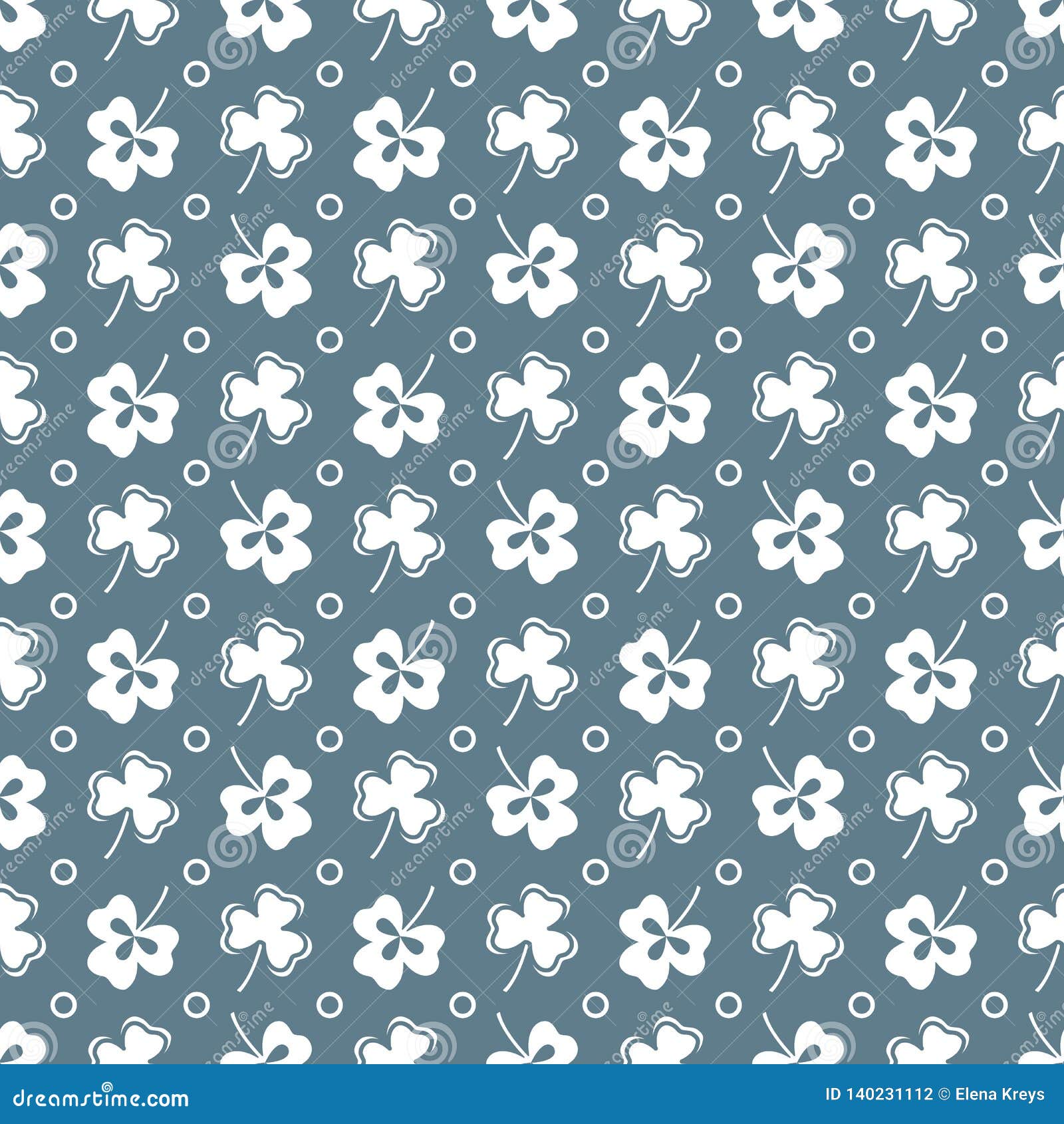 Seamless Pattern Clover Leaves St Patrick S Day Stock Vector