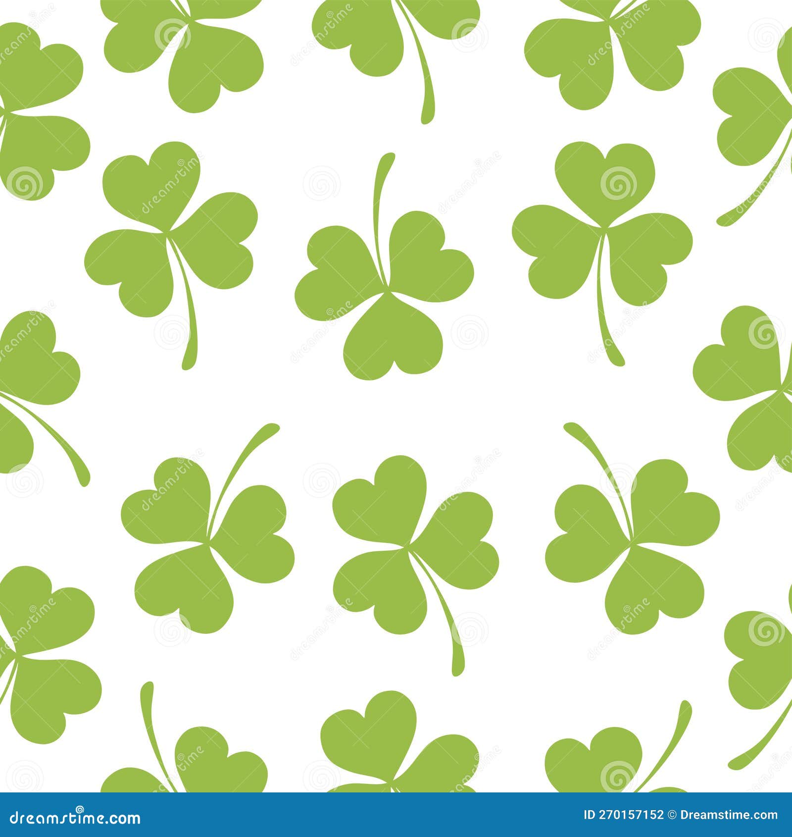 Seamless Pattern of Clover Leaves. Vector Illustration, White ...