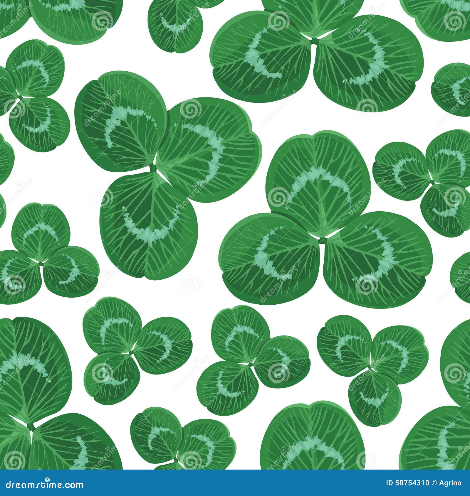 Seamless Pattern with Clover Leaves Stock Vector - Illustration of ...
