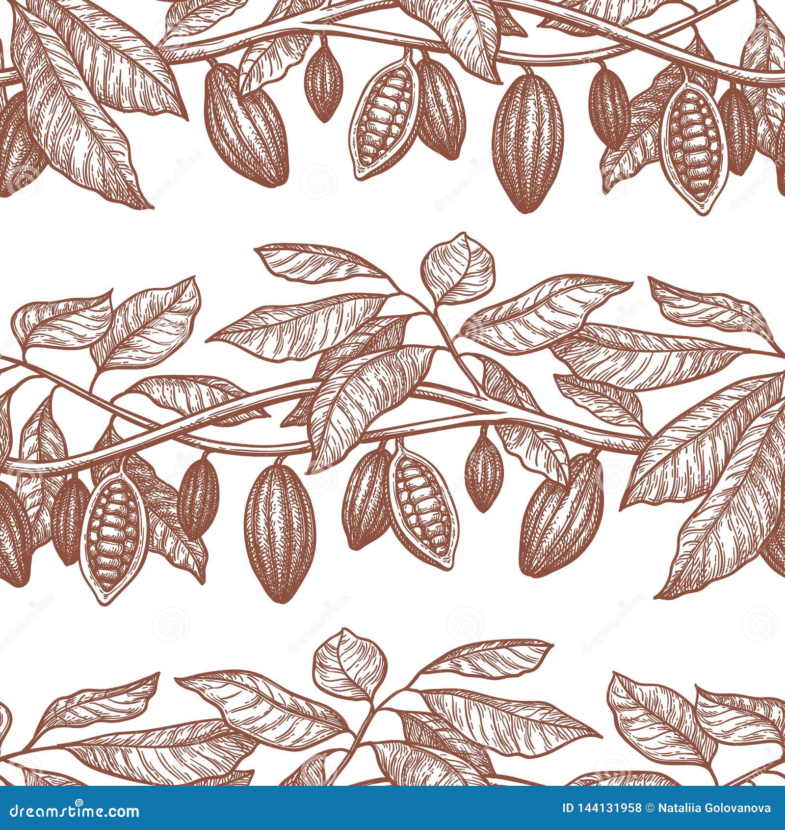 Seamless Pattern with Cocoa. Stock Vector - Illustration of isolated ...