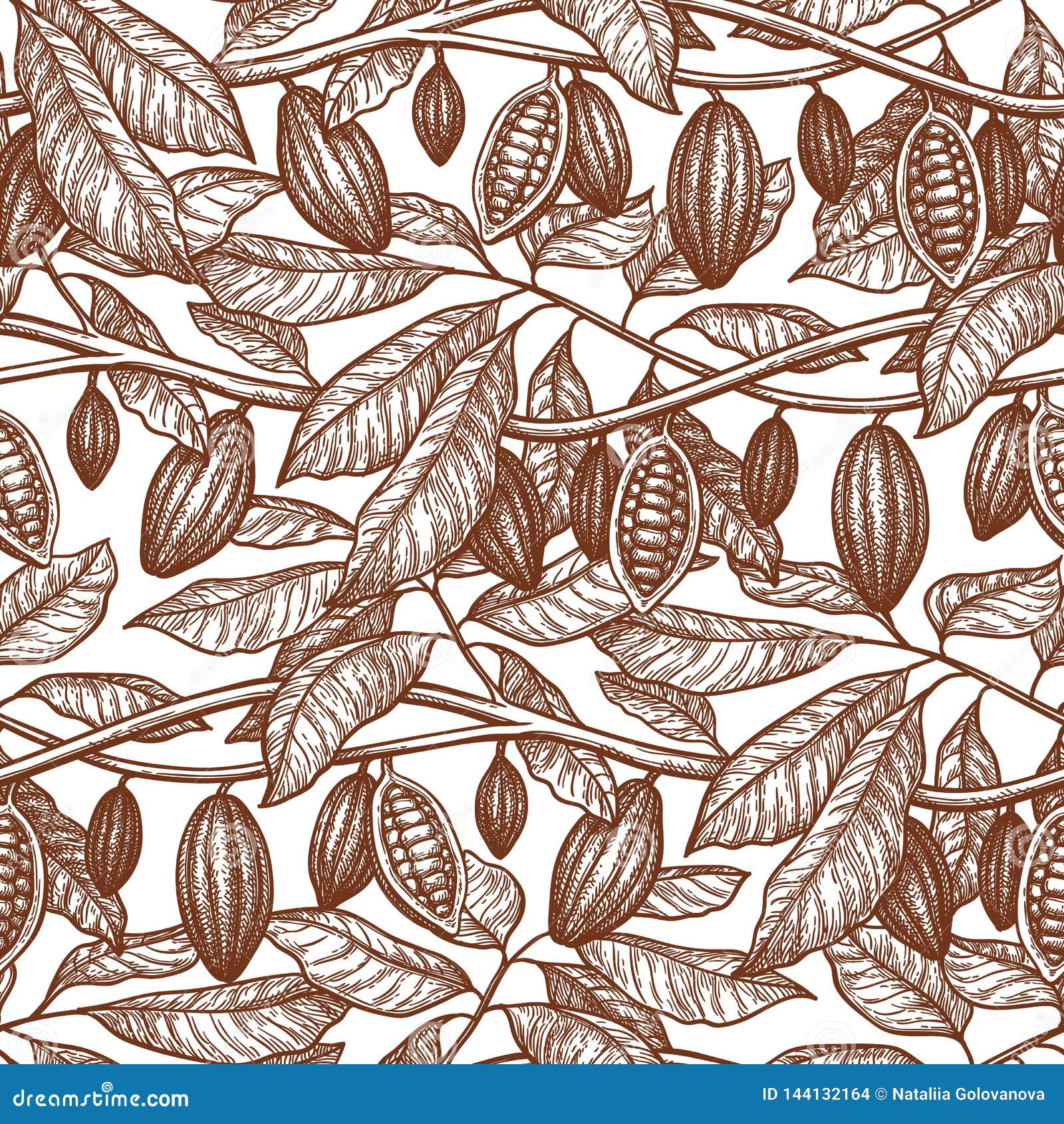 Seamless Pattern with Cocoa. Stock Vector - Illustration of isolated ...