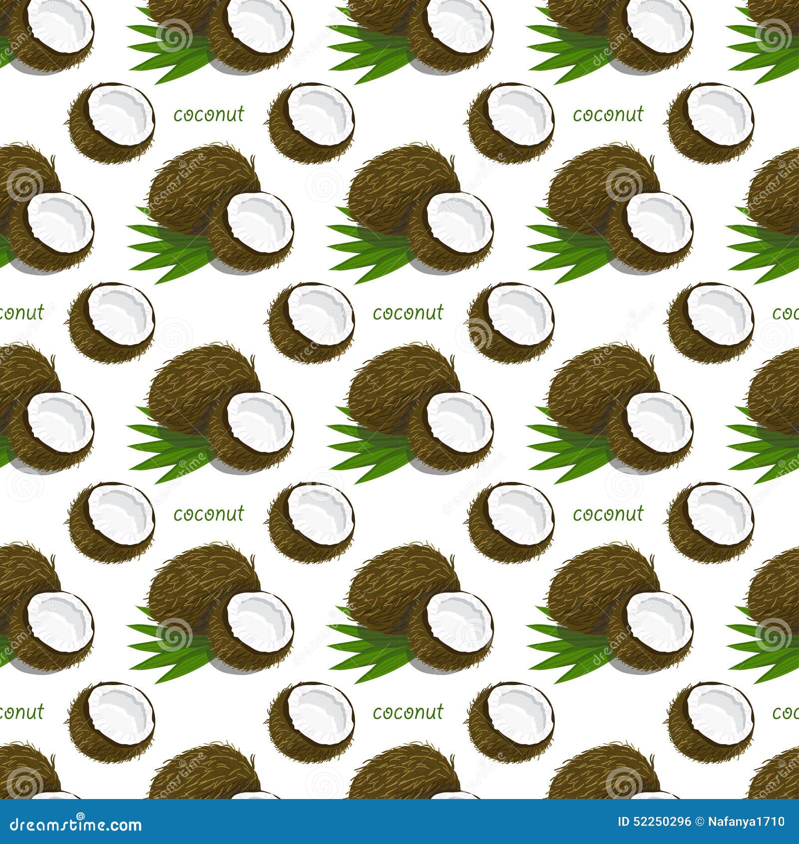 Seamless Pattern with Coconuts Stock Illustration - Illustration of ...