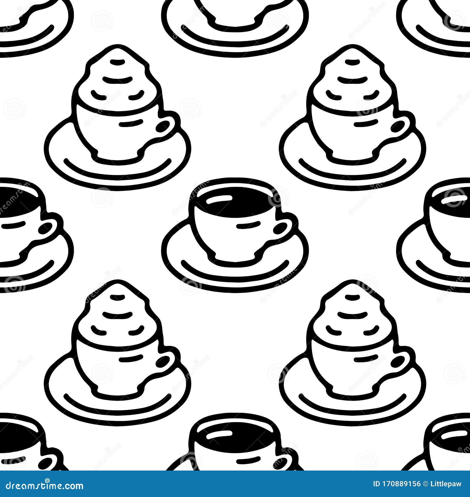 Seamless Pattern with Coffee Cups. Texture for Wallpapers, Stationery ...