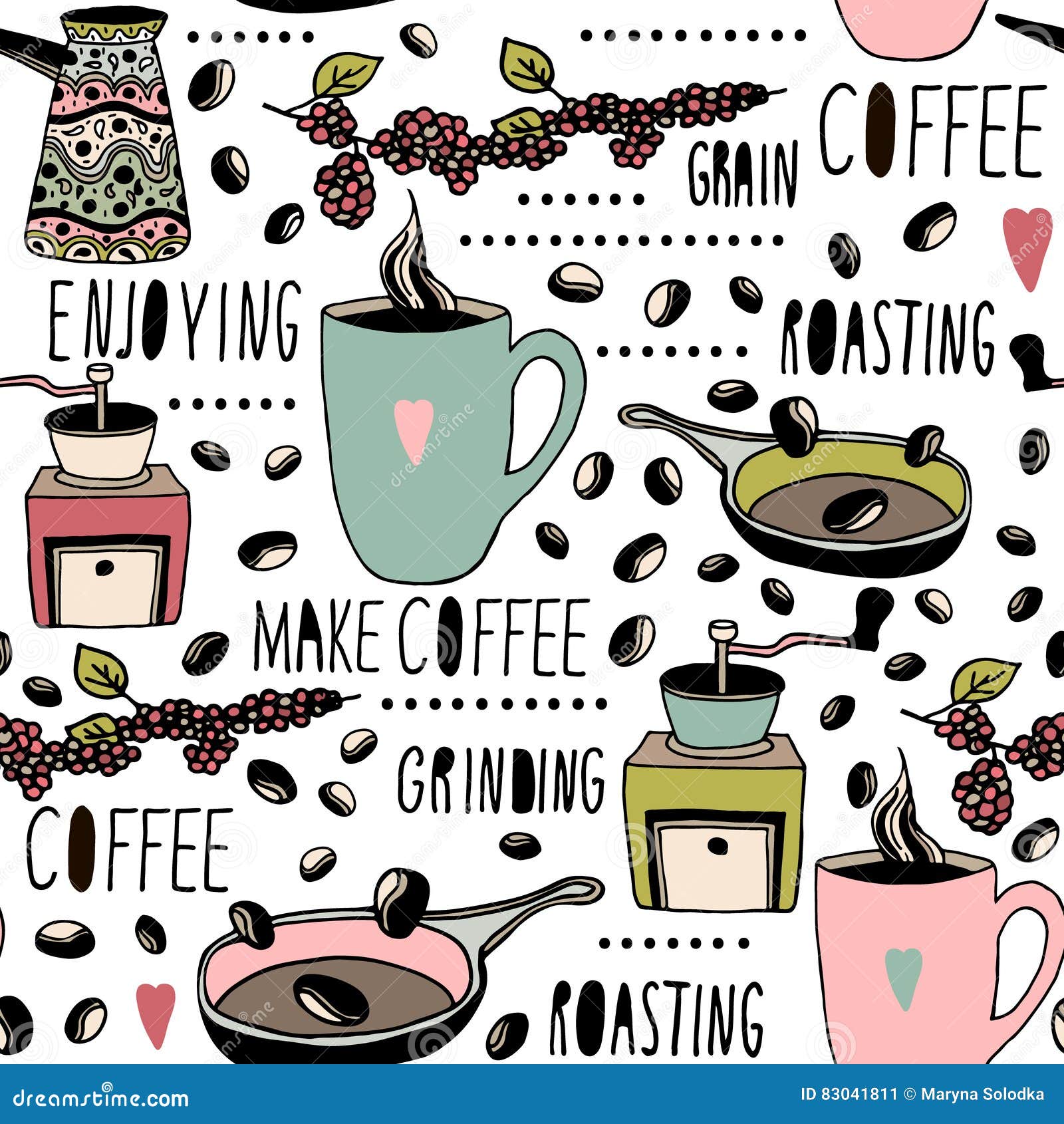 Coffee Objects Set. White Cup Of Coffee With Cream And Cinnamon Sticks ...