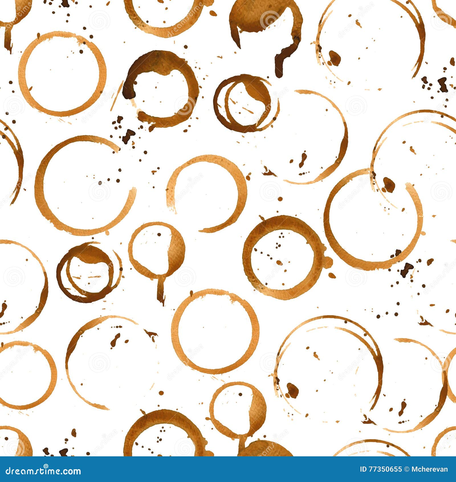 Seamless Pattern with Coffee Stain Circles Stock Illustration ...