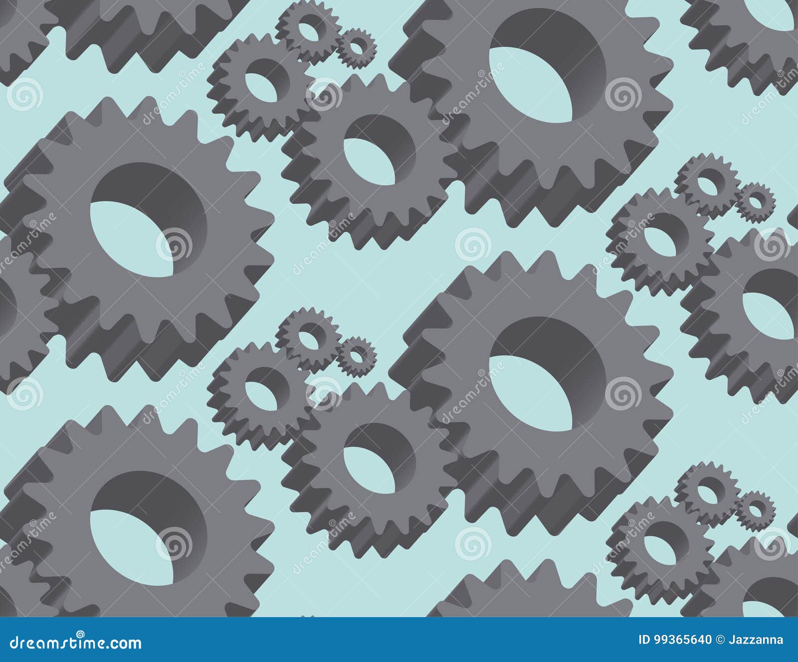 Seamless Pattern Cogwheel in 3D Stock Vector - Illustration of wheel ...