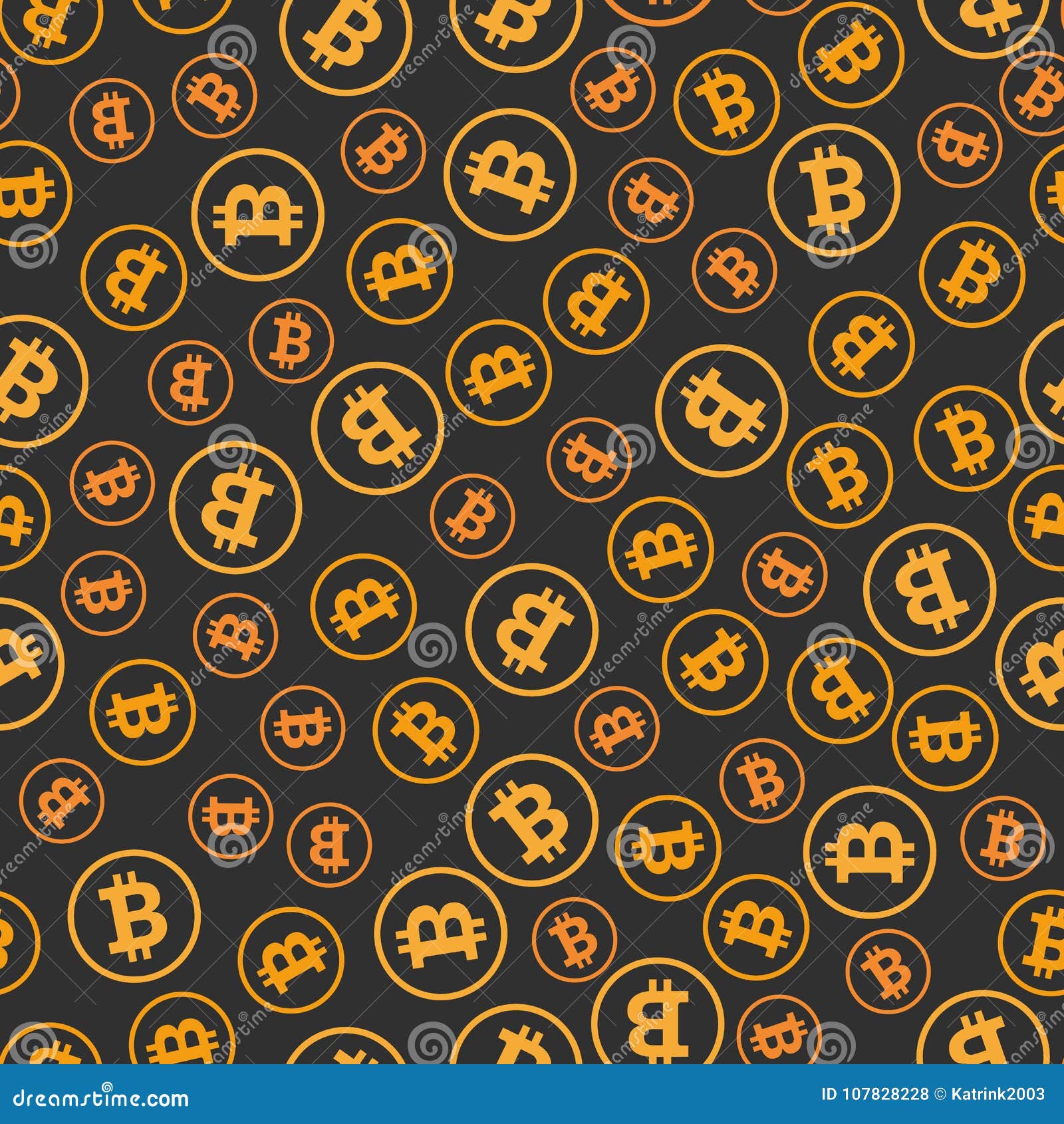 Seamless Pattern from Coins Bitcoin on a Black Background Stock Vector ...