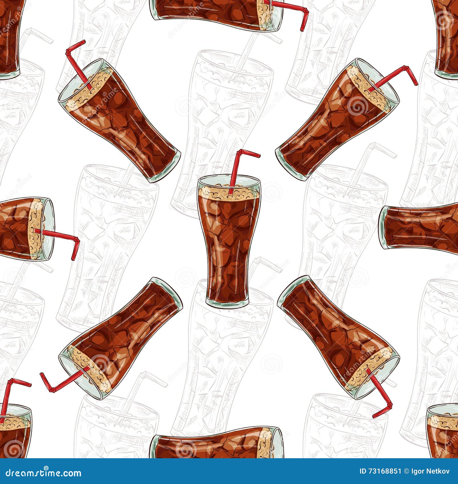 Seamless Pattern Cola and Color Stock Vector - Illustration of beverage ...