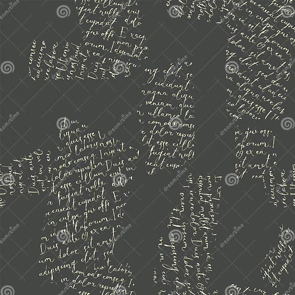 Seamless Pattern with Collage of Letters with Handwritten Text Stock ...