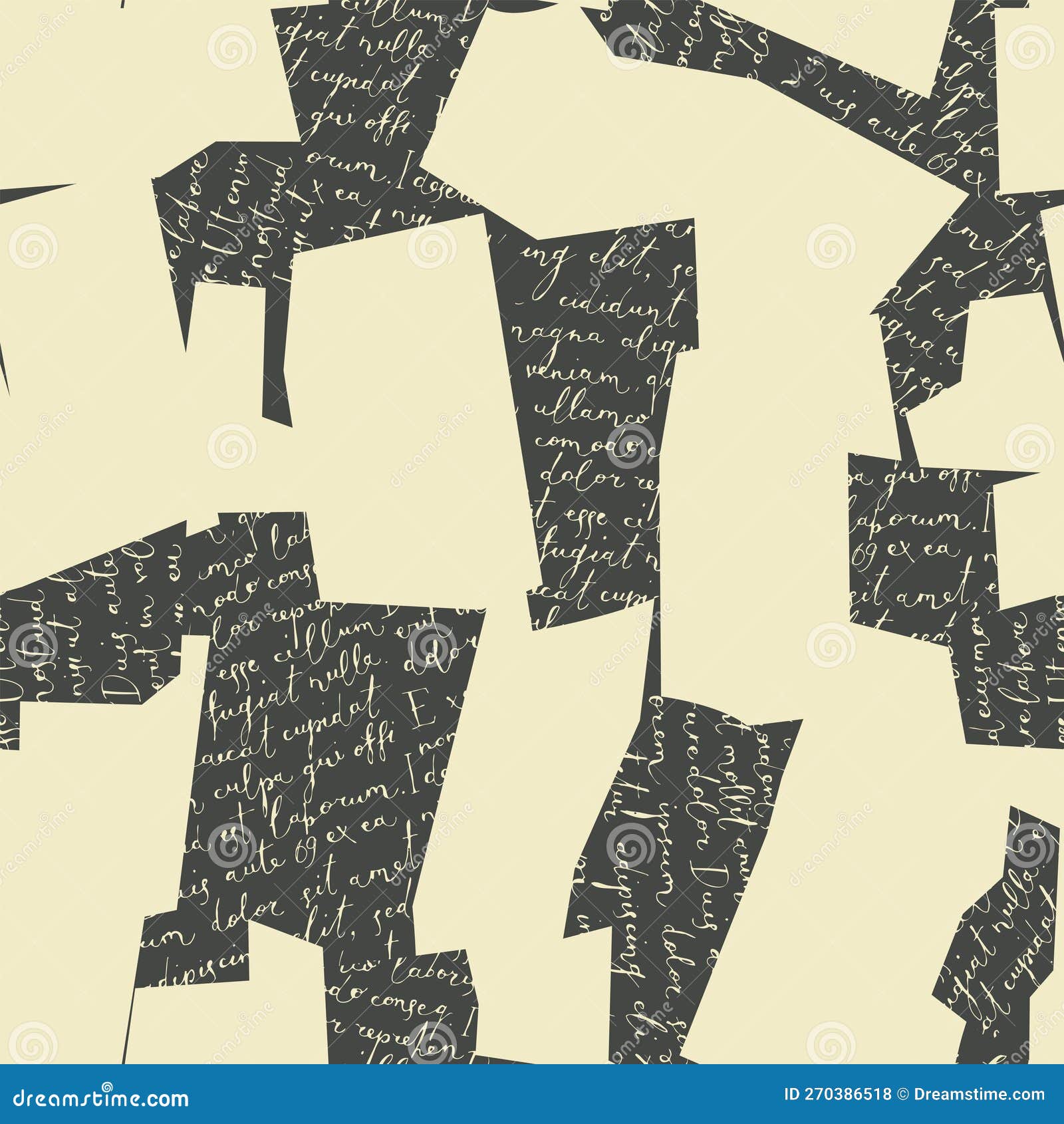 Seamless Pattern with Collage of Letters with Handwritten Text Stock ...