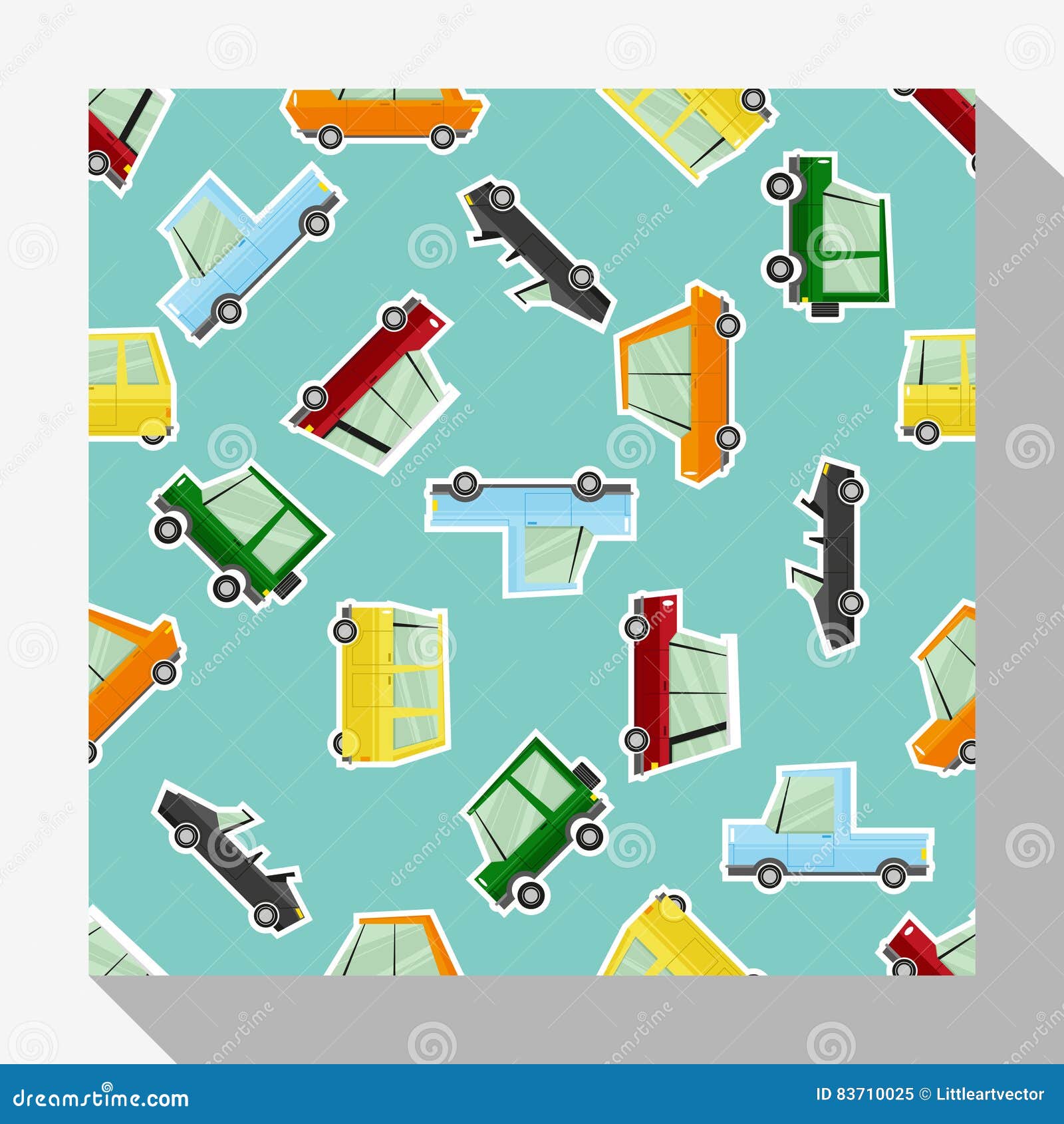 Seamless Pattern Collection with Car Stock Vector - Illustration of ...