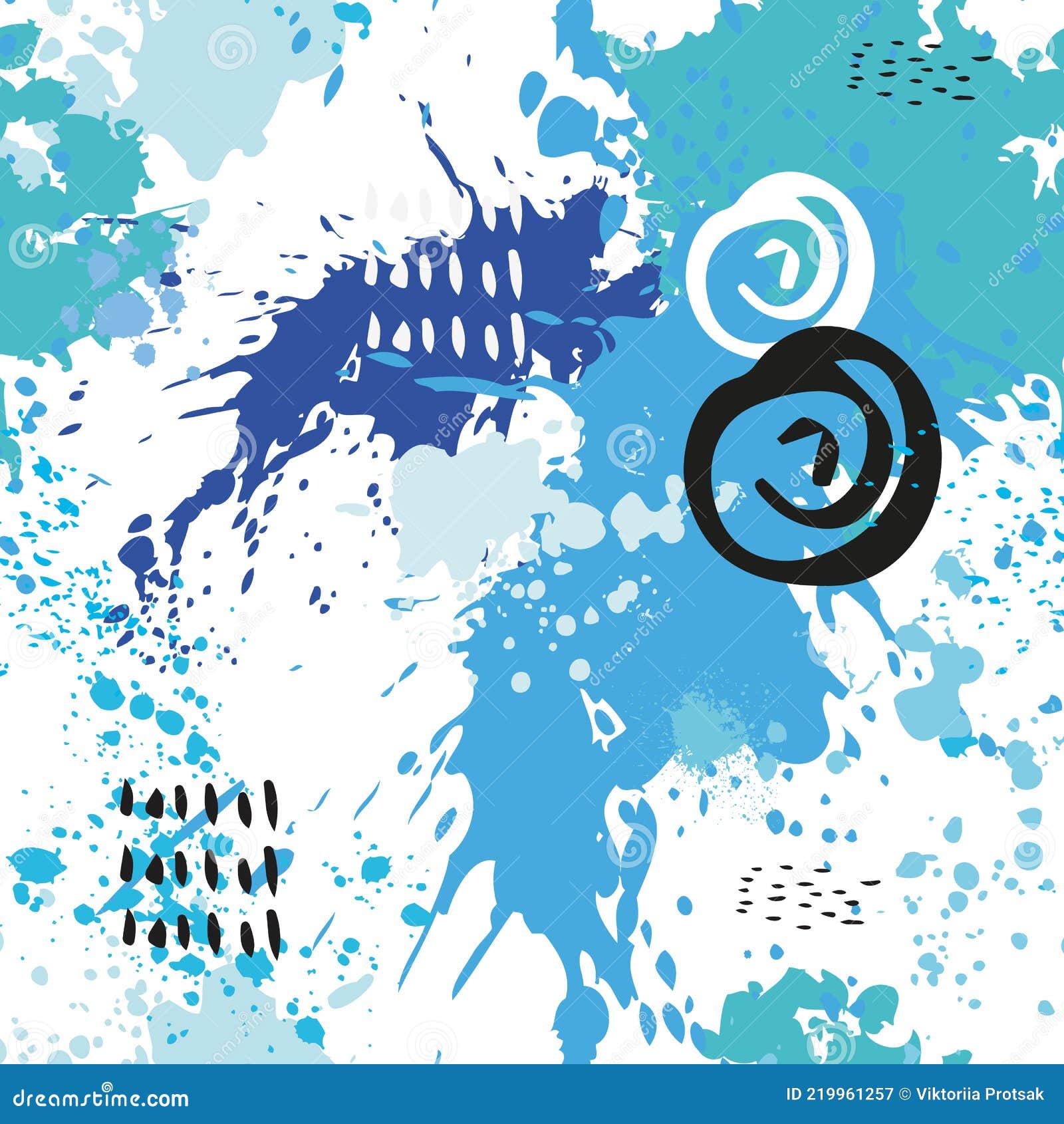 Seamless Pattern with Color Paint Splashes Stock Vector - Illustration ...