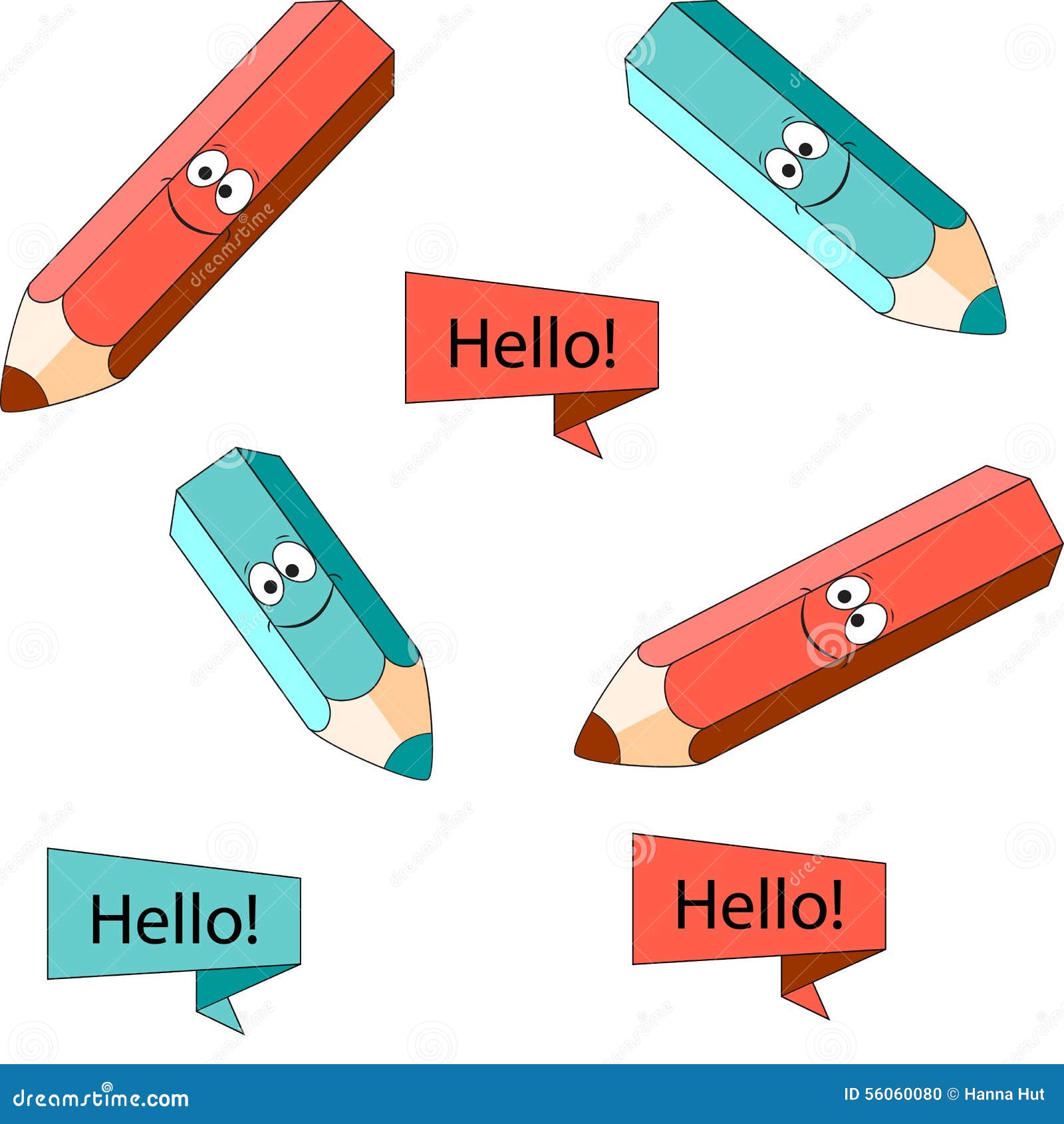 Seamless Pattern of Color Cartoon Pencil Stock Vector - Illustration of ...