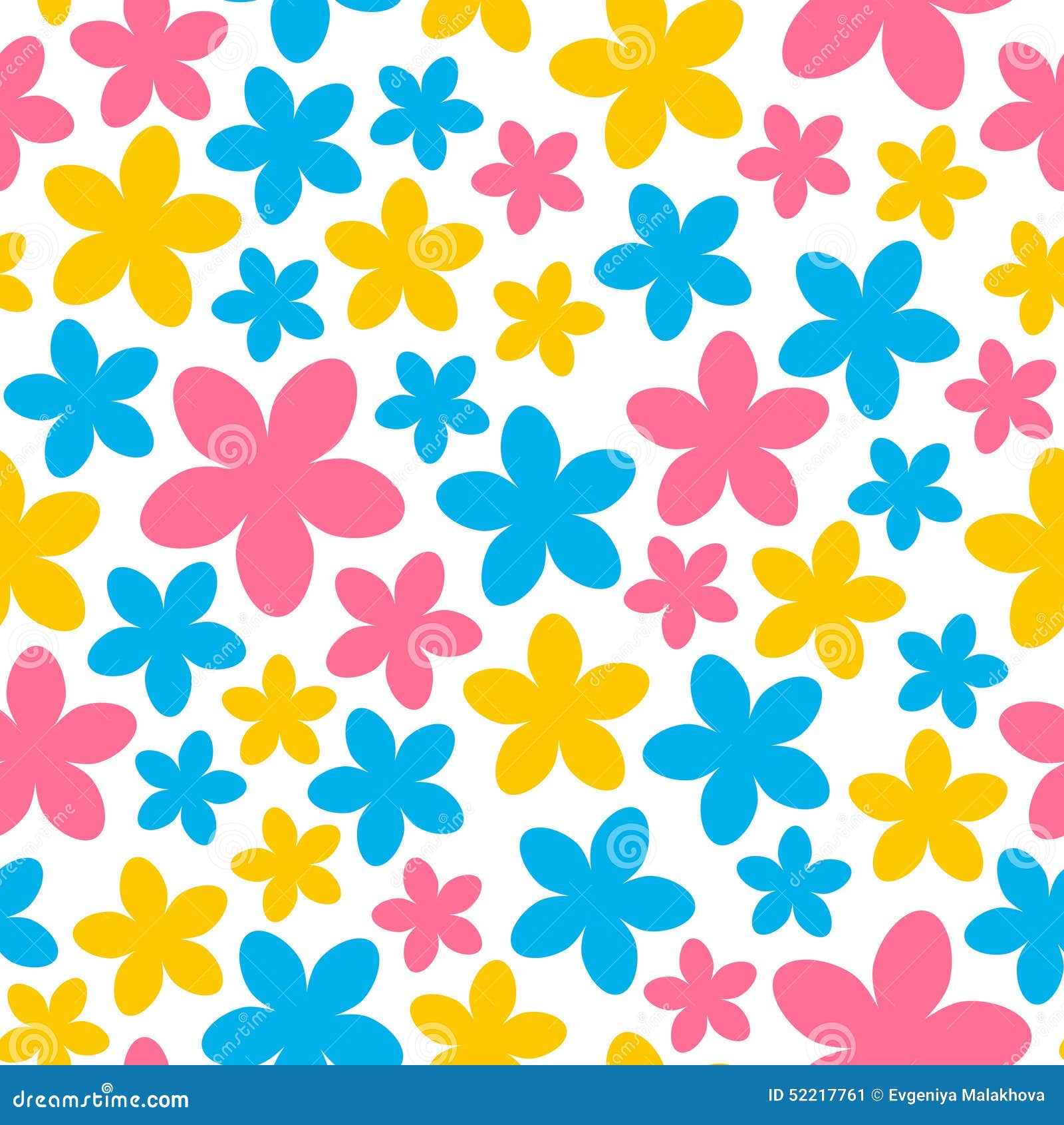 Seamless Pattern with Color Flowers Stock Vector - Illustration of ...