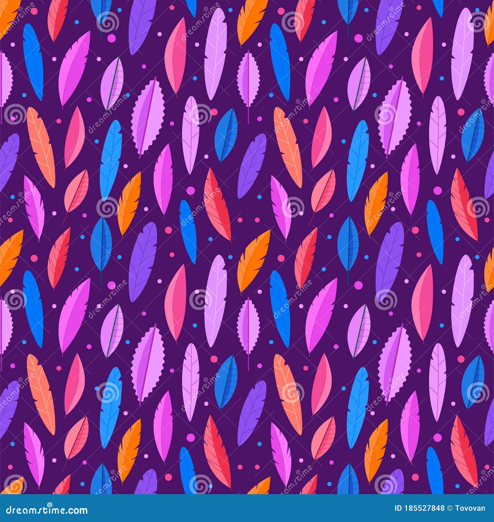 Seamless Pattern of Color Leaves Stock Vector - Illustration of nature ...