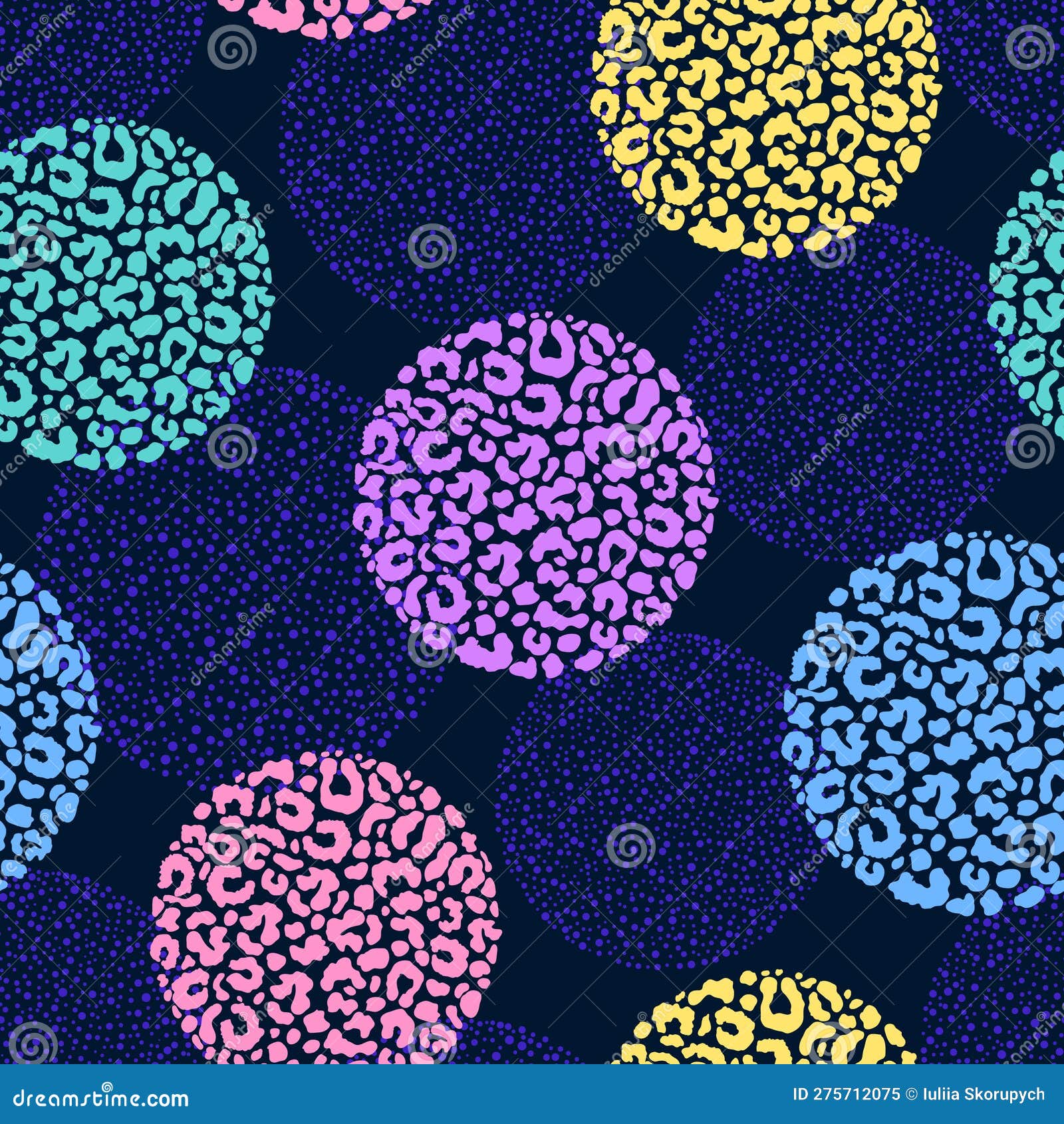 Seamless Pattern with Color Leopard Print Circles Stock Vector ...