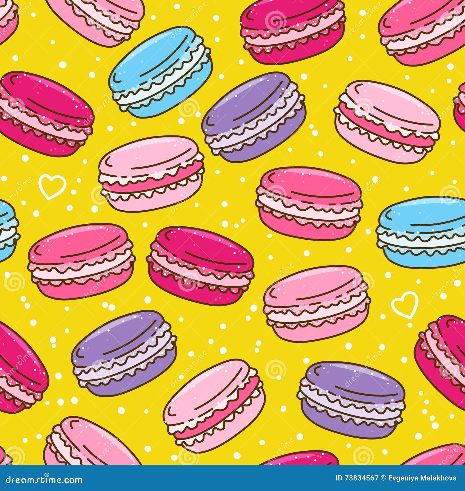 Seamless Pattern with Color Macarons Stock Vector - Illustration of ...