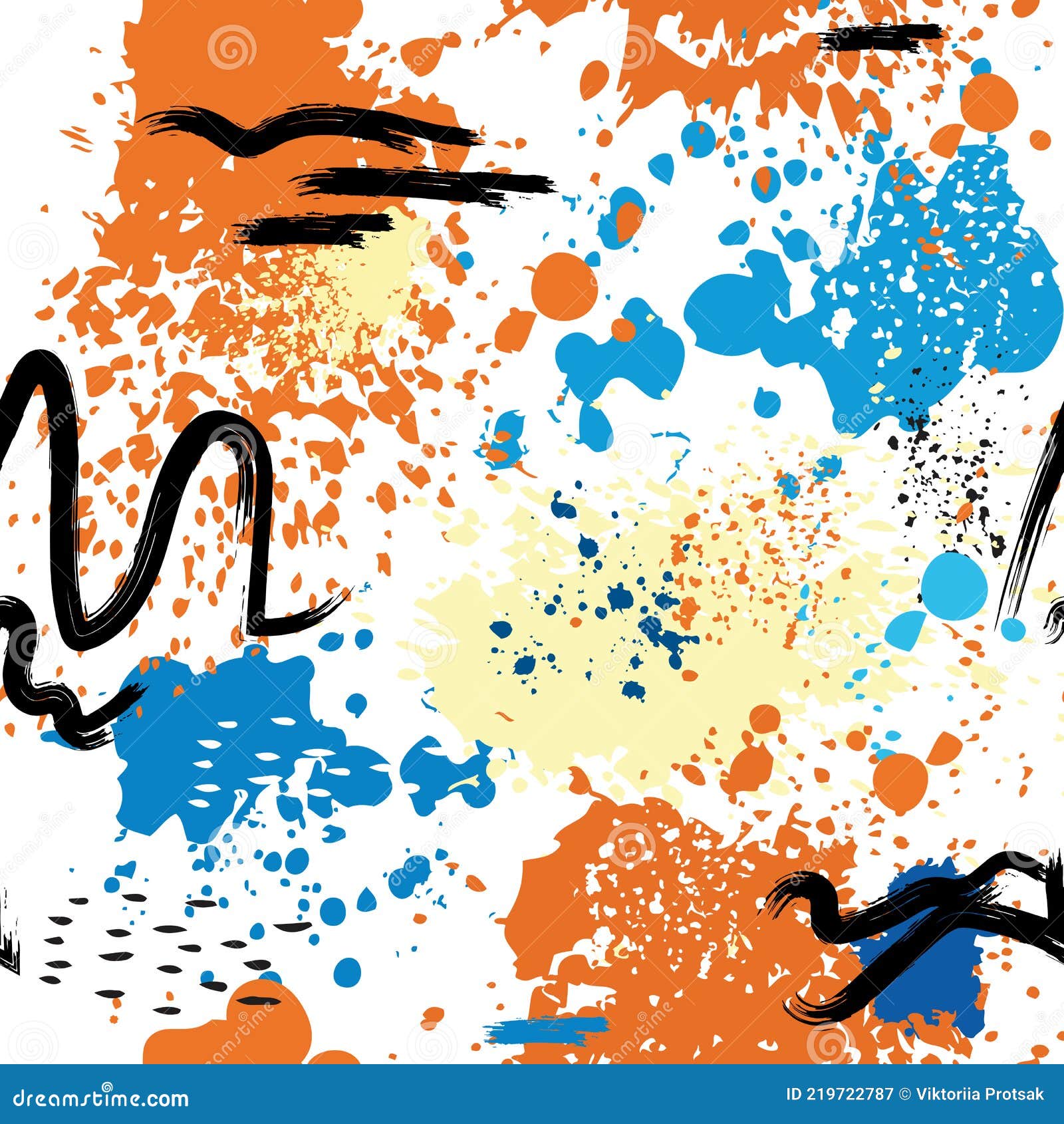 Seamless Pattern with Color Paint Splashes Stock Vector - Illustration ...