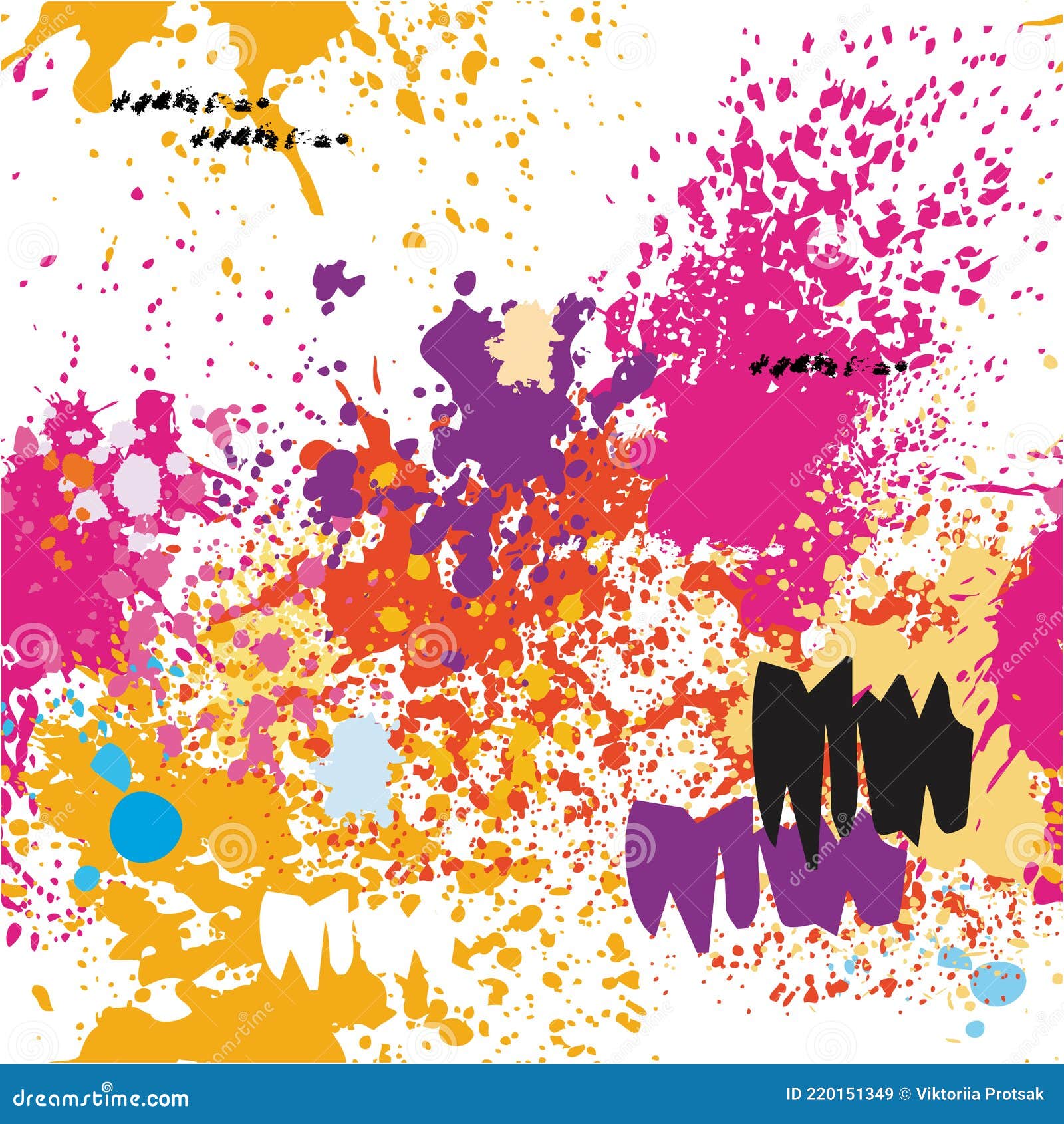 Seamless Pattern with Color Paint Splashes Stock Vector - Illustration ...