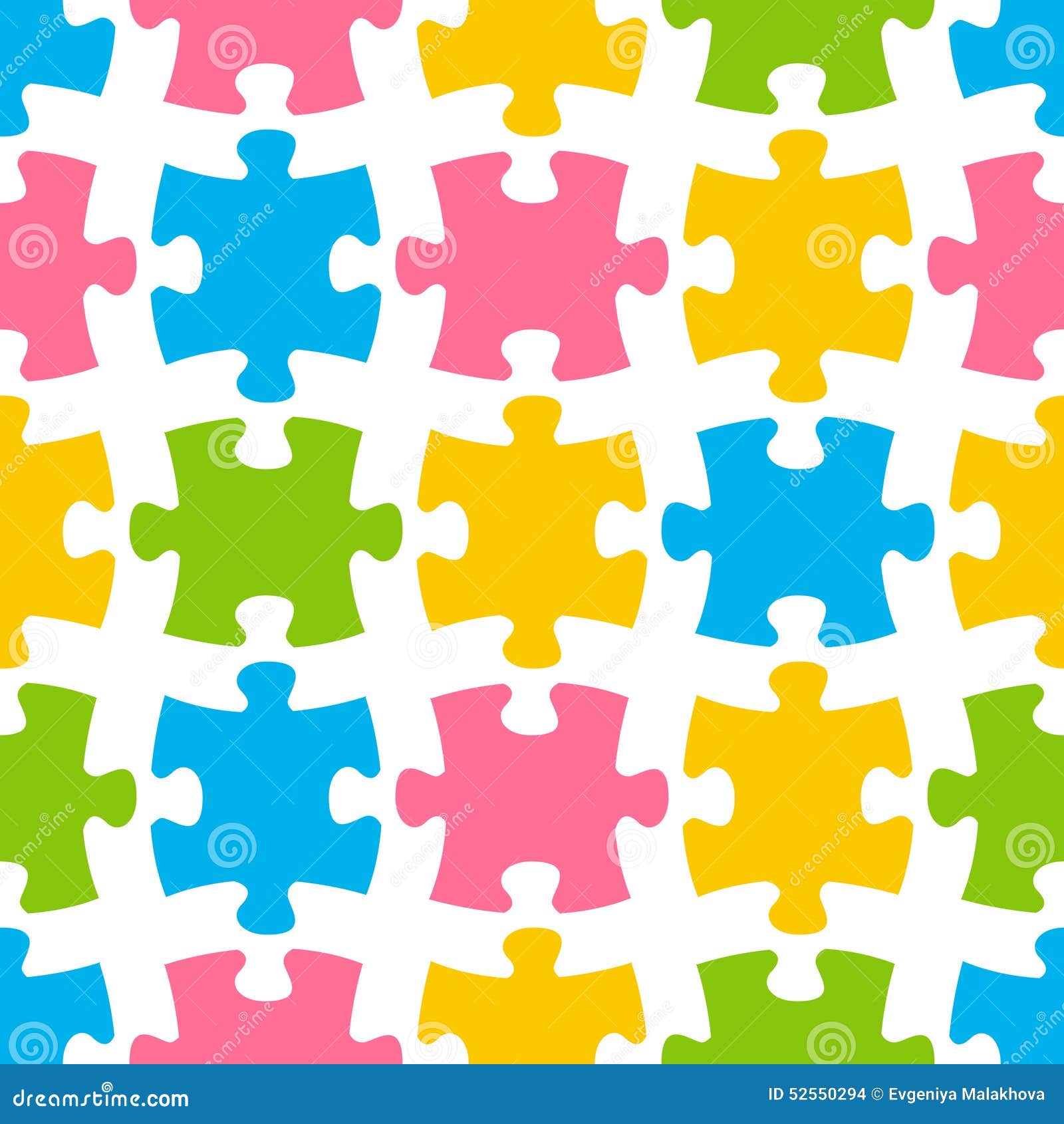 Seamless Pattern with Color Puzzle Stock Vector - Illustration of piece ...
