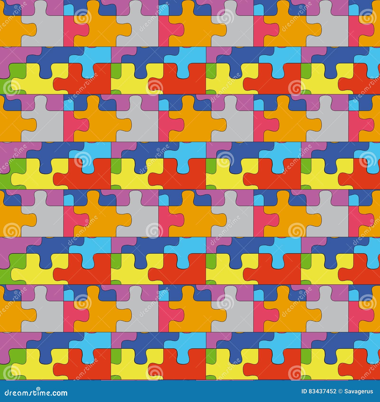 Seamless Pattern with Color Puzzles Stock Vector - Illustration of ...