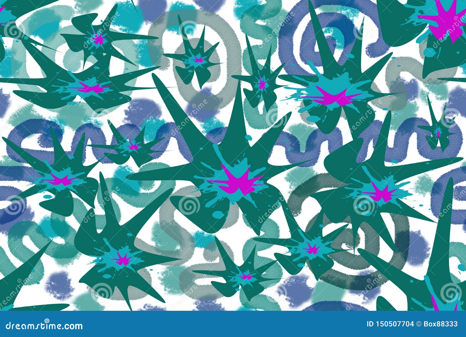 Seamless Pattern Of Colored Abstract Elements Stock Illustration