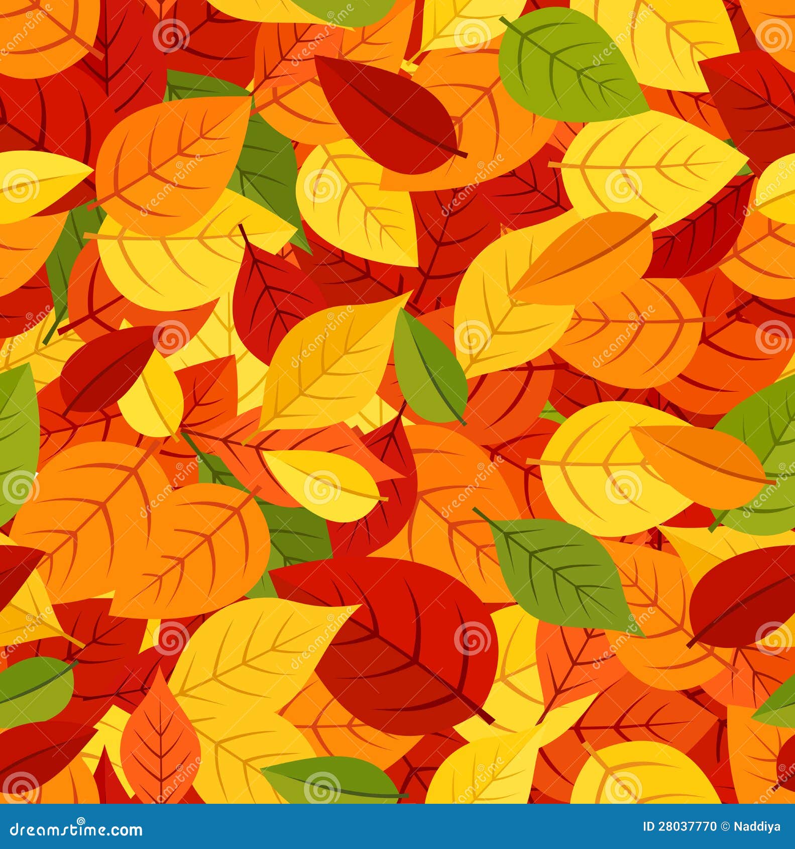 Seamless Pattern with Colored Autumn Leaves. Stock Vector ...