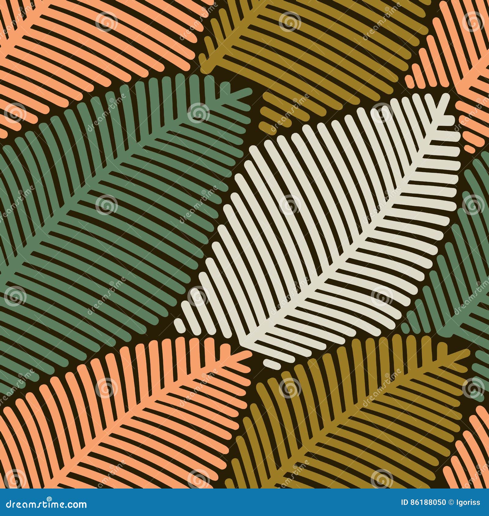 Seamless Pattern of Colored Autumn Stylized Leaves Stock Vector ...