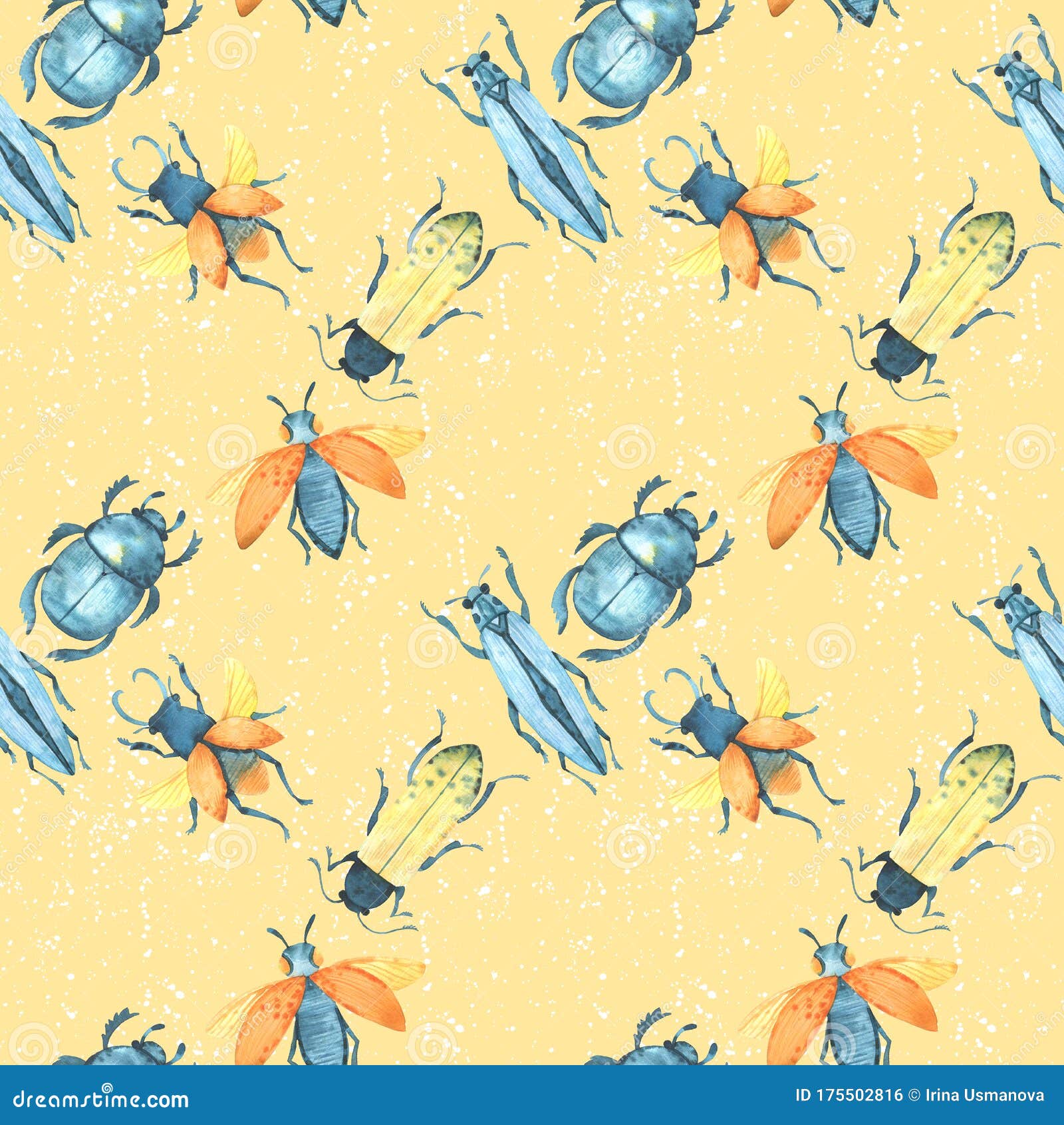Seamless Pattern with Colored Bugs Stock Illustration - Illustration of ...